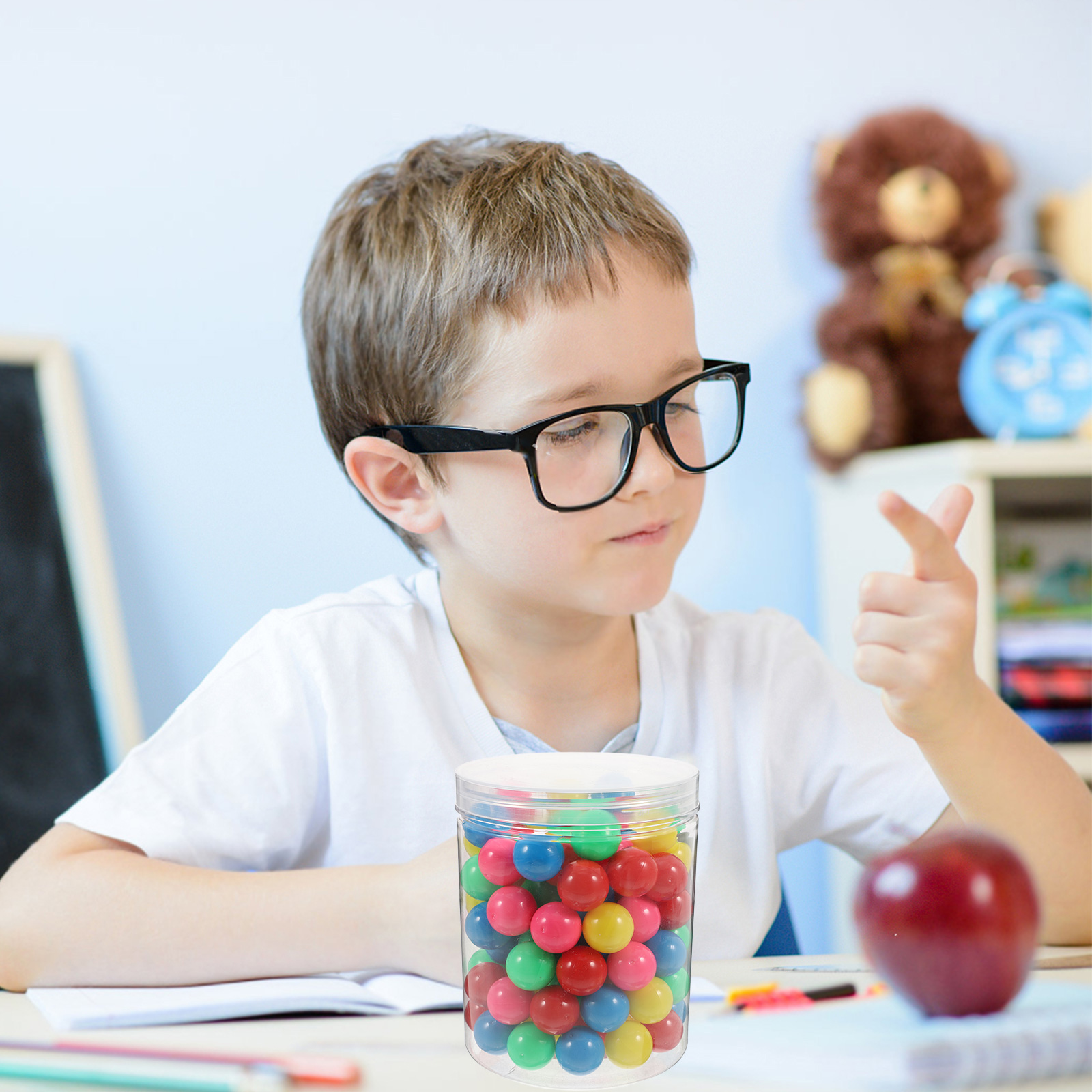 LIFKOME Counting Balls 100Pcs Plastic Marbles Assorted Color For ...