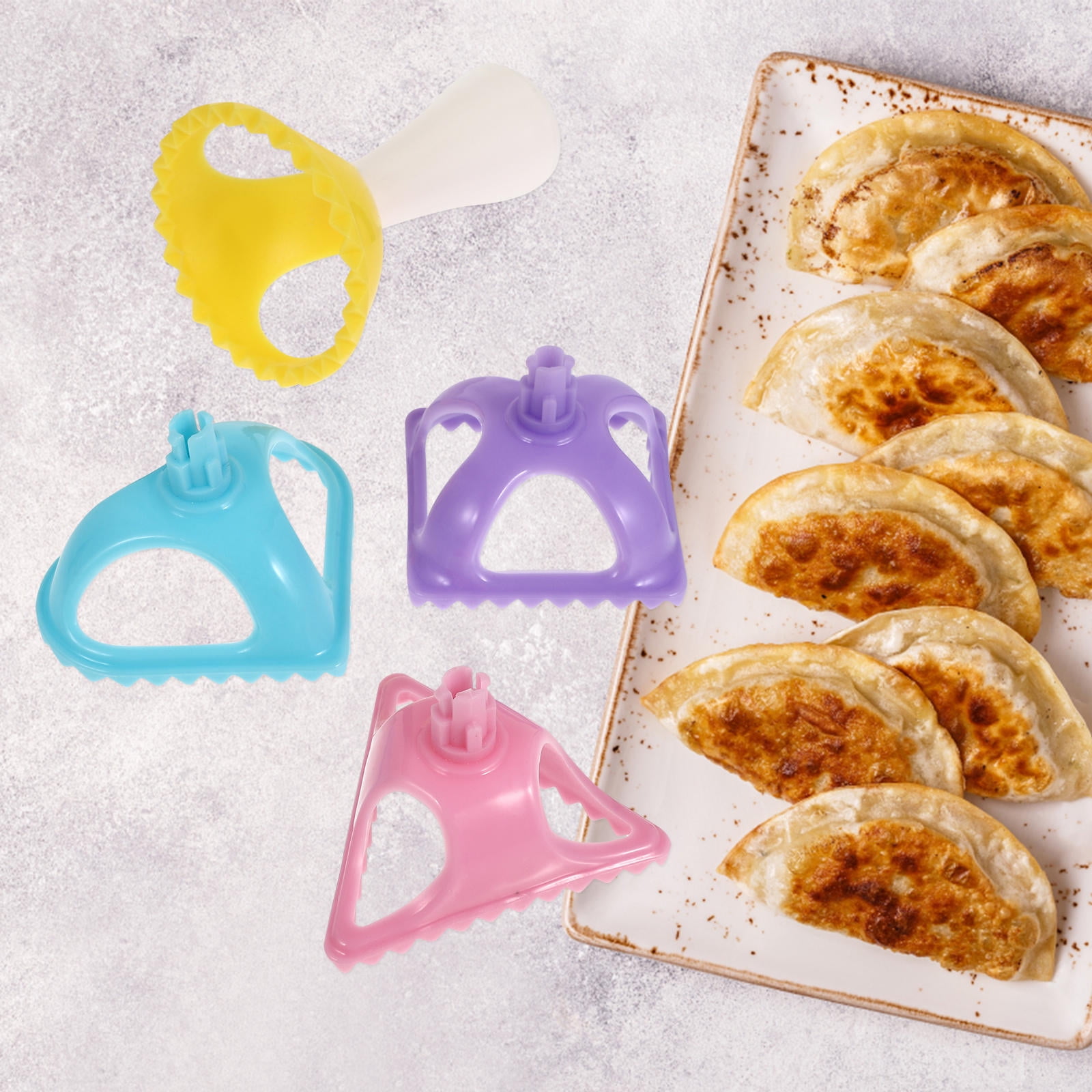 LIFKOME Dumpling Calzone Mold Plastic Crimped Design for Pressing Dough ...