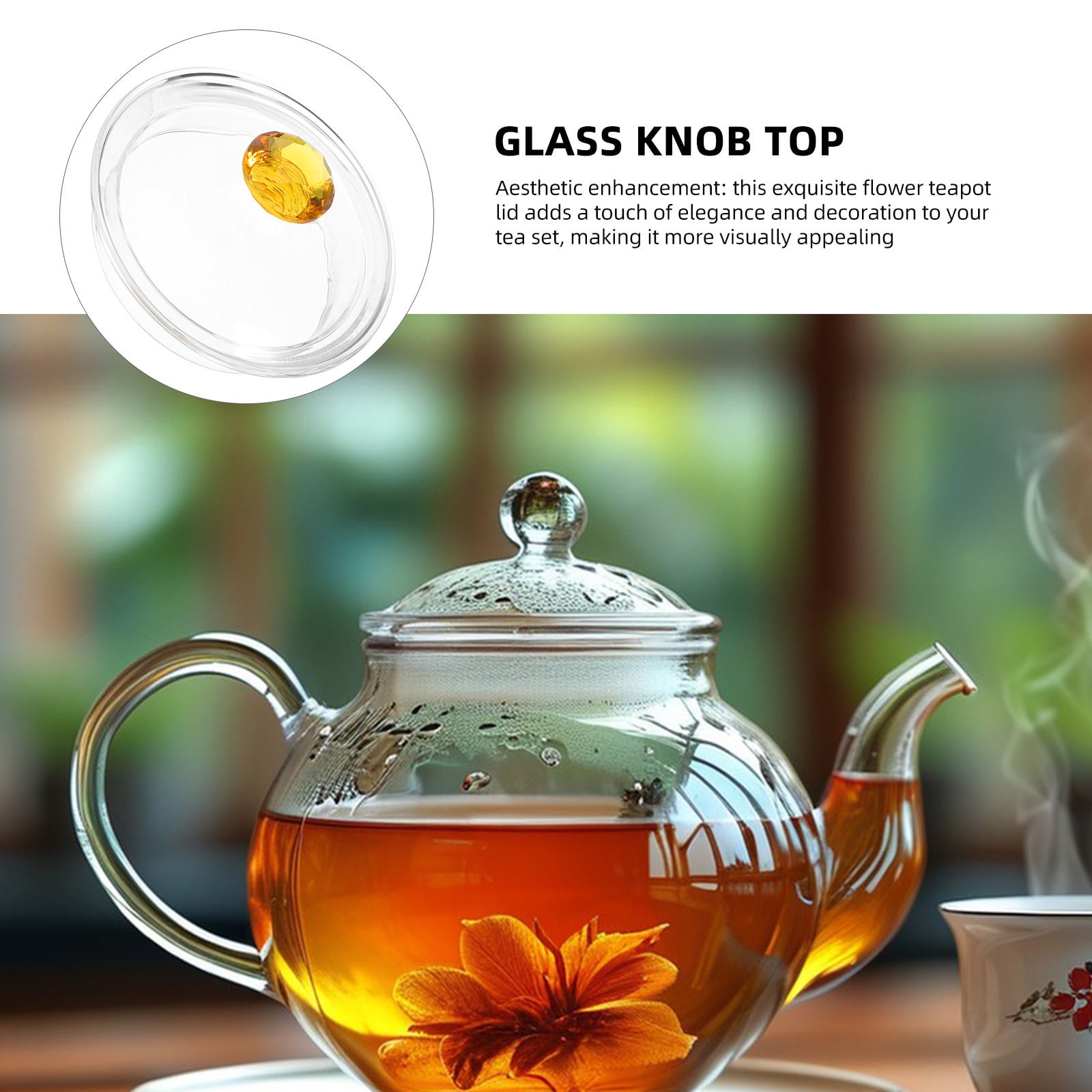 LIFKOME Glass Teapot Lid Replacement Clear Observe Tea to Retain Heat ...