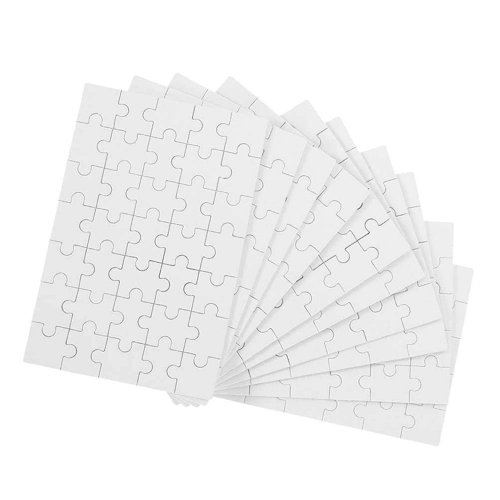 LIFKOME Creative DIY White Wooden Puzzle Pieces for Heat Transfer ...