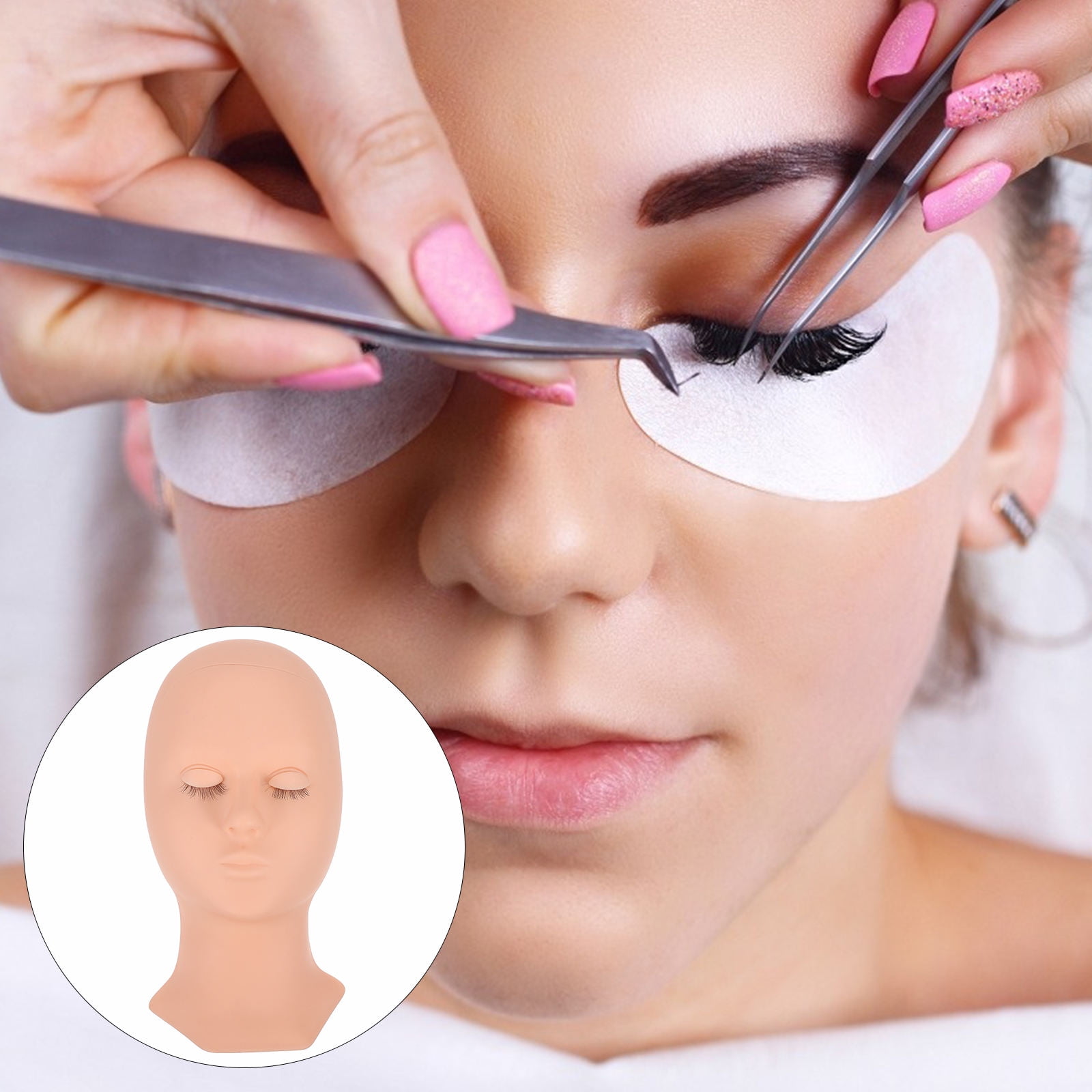 LIFKOME Hair Practice Mannequin Head 1Set Pink Lash Mannequin Head 11 ...