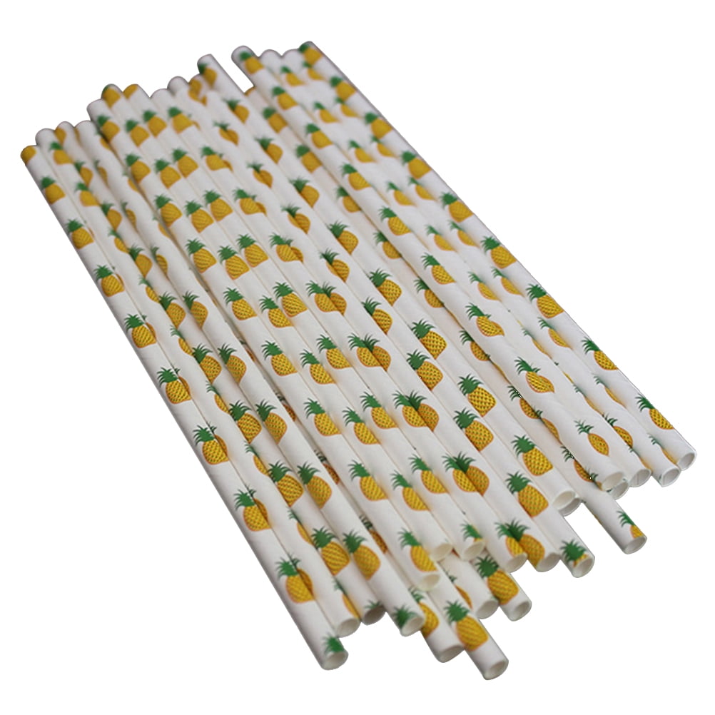 LIFKOME Hawaiian Style Drinking Paper Straws 50Set in Assorted Colors ...