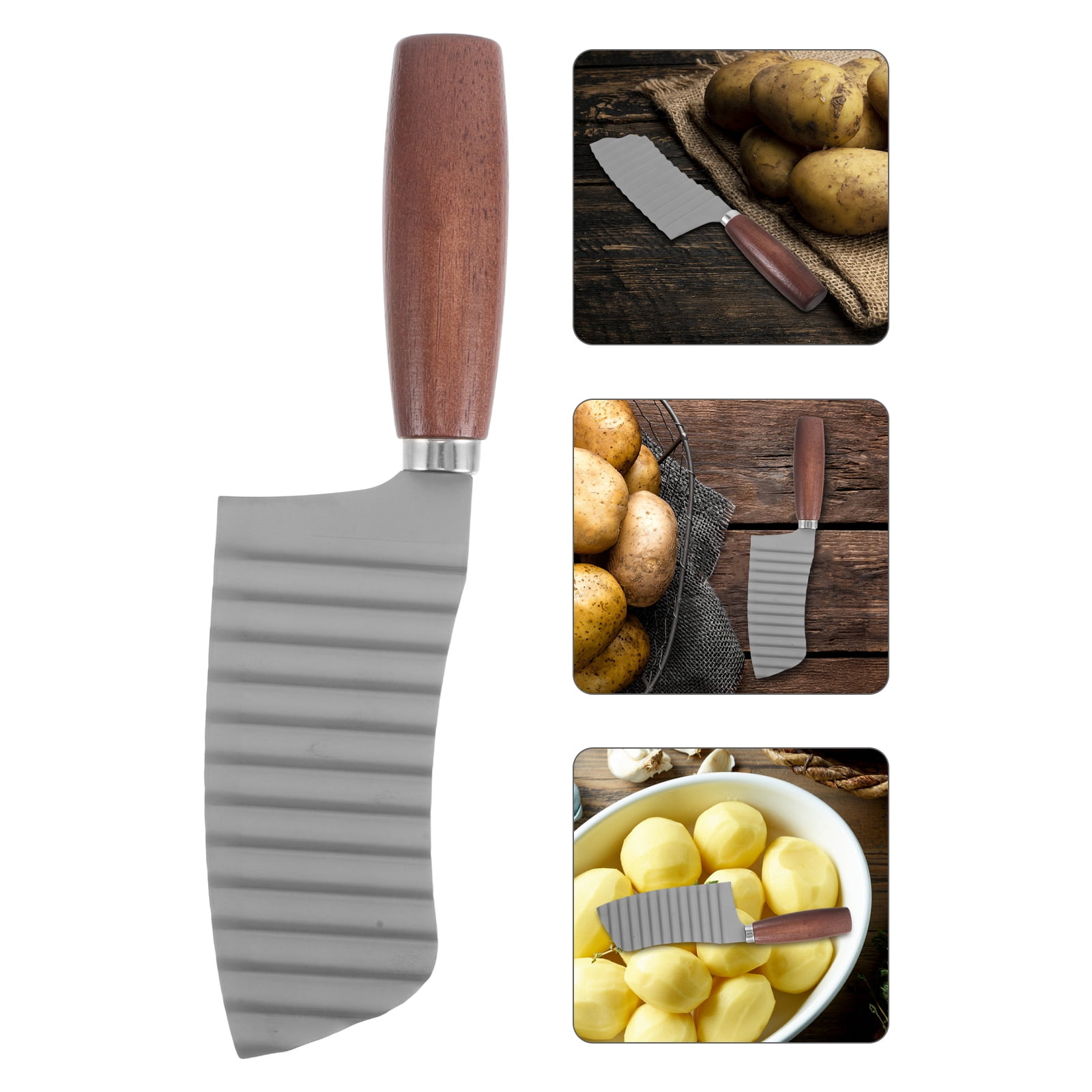 LIFKOME Heavy Duty Stainless Steel Potato Slicer Wavy Crinkle Cutting ...
