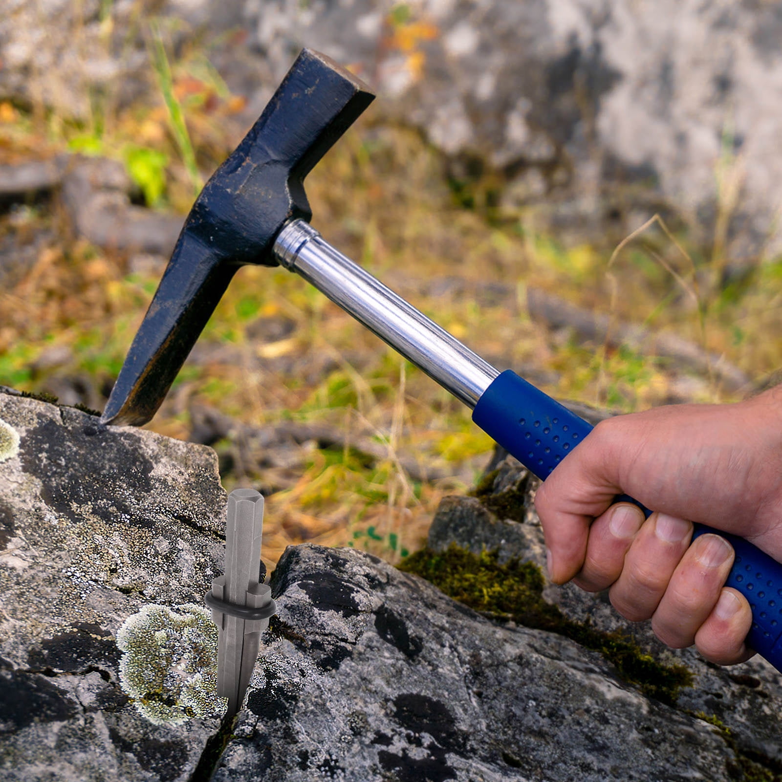 LIFKOME Heavy Duty Stone Splitting Hand Tool 2pcs for Concretes Rocks ...