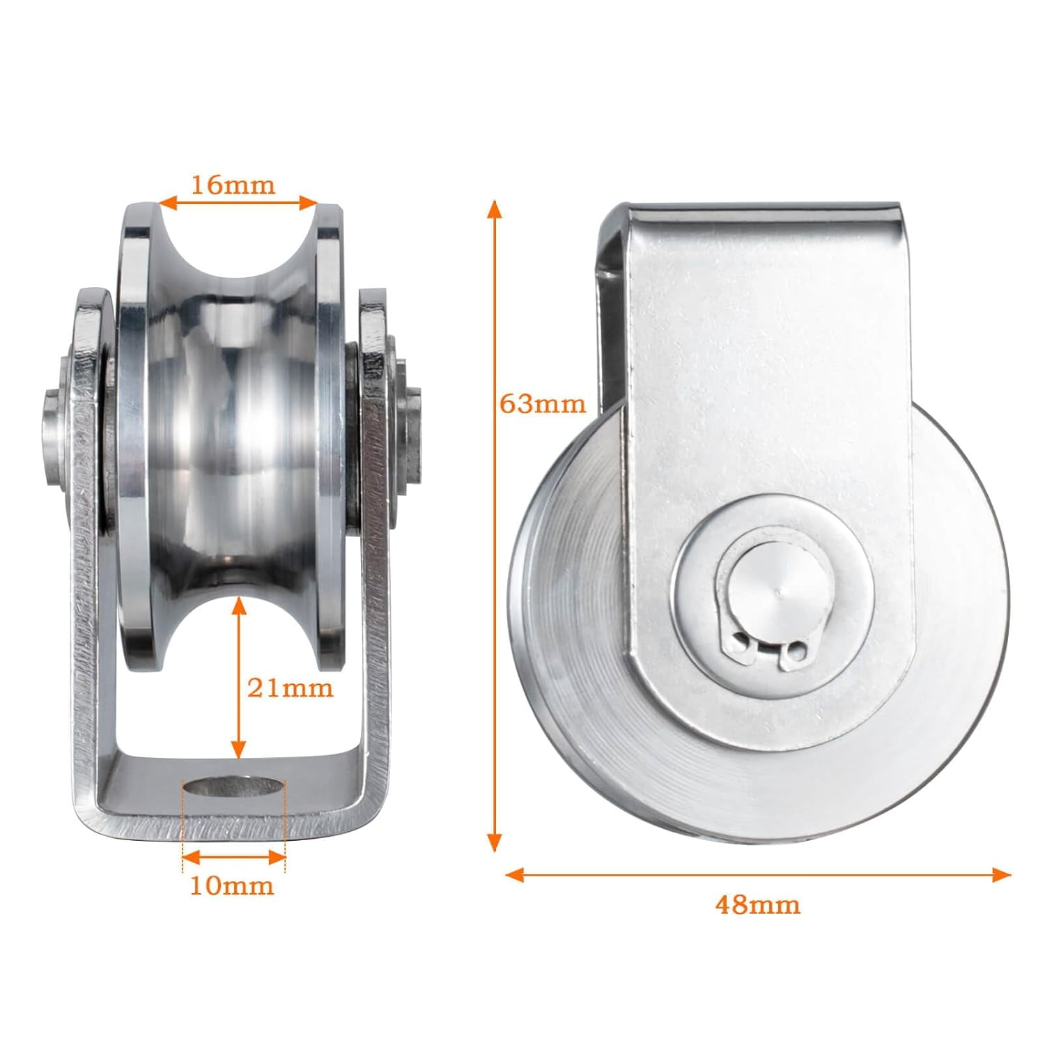 LIFKOME Industrial Pulley Wheel for Sliding Gate Stainless Steel Track ...
