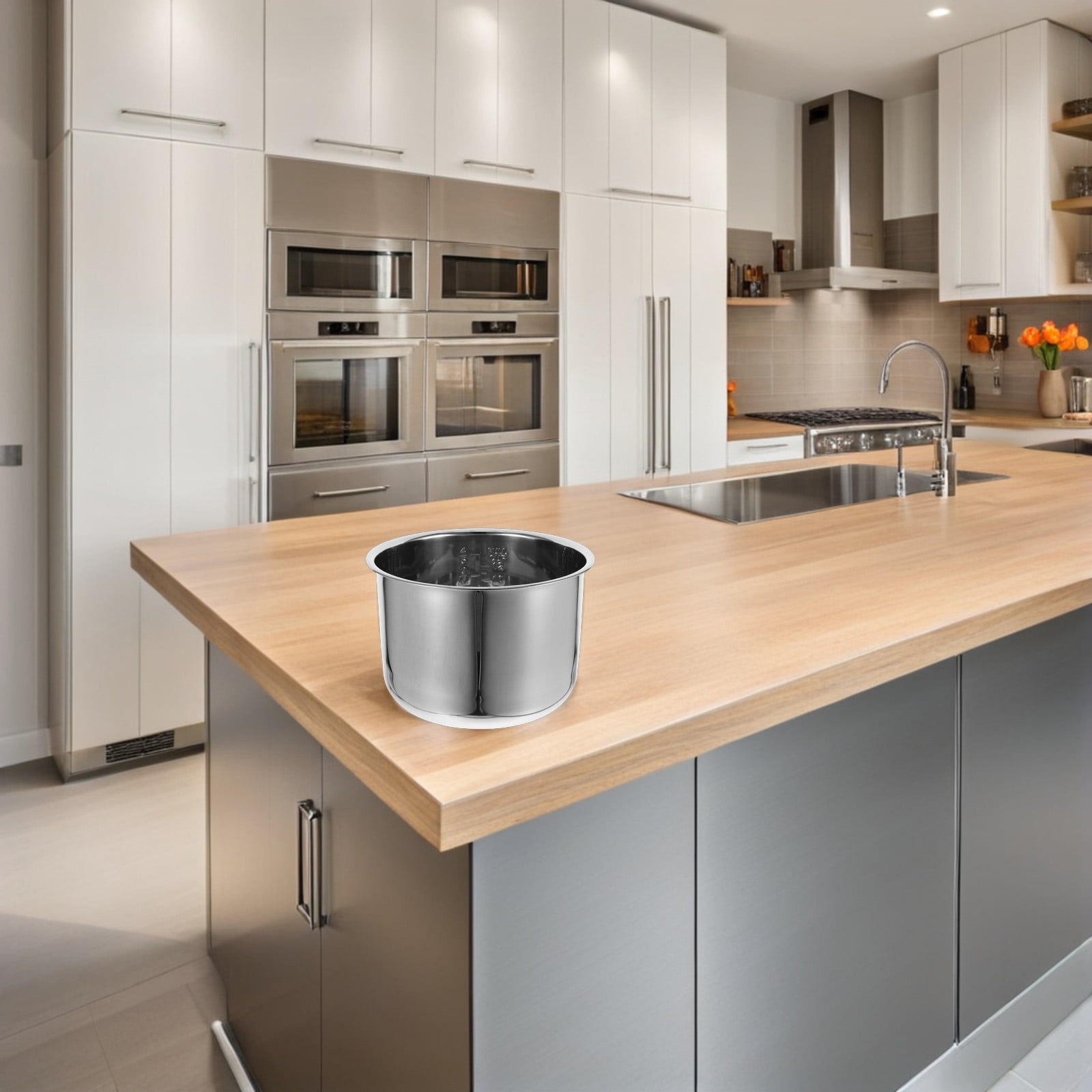 LIFKOME Inner Cooking Pot Inner Pot with Scale Stainless Steel Rice ...