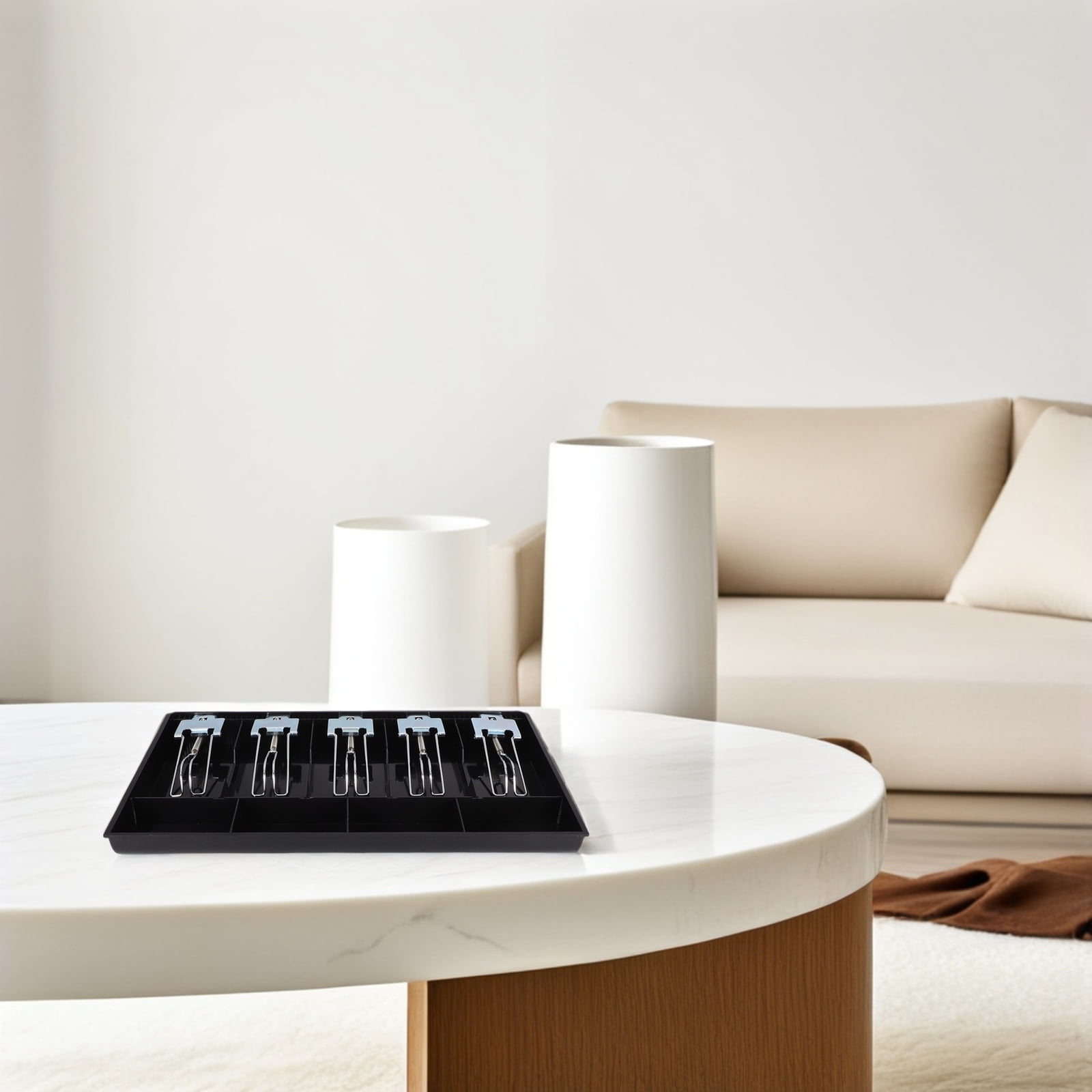 LIFKOME Large Capacity Cash Register Drawer with Compartments Money ...