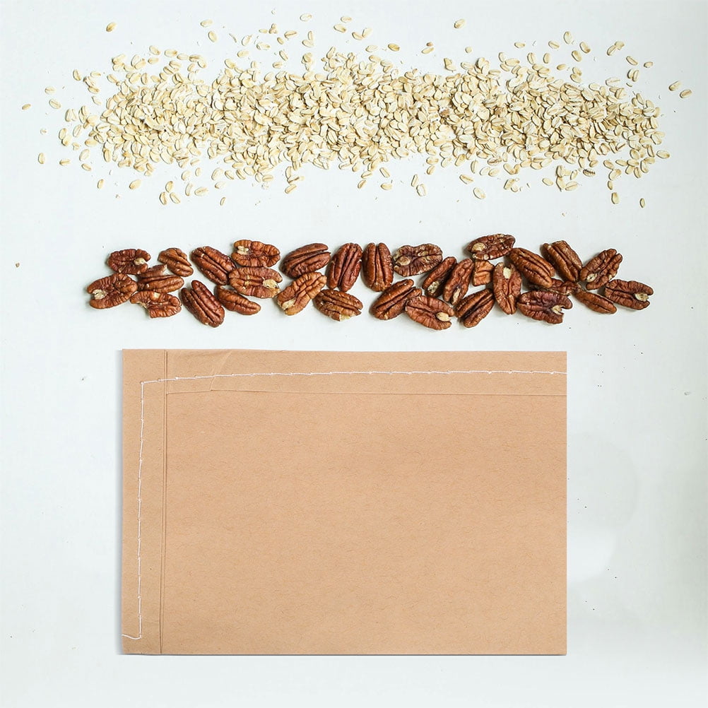 LIFKOME MLINS 100pcs Flat Kraft Brown Paper Bags Pouches for Food ...