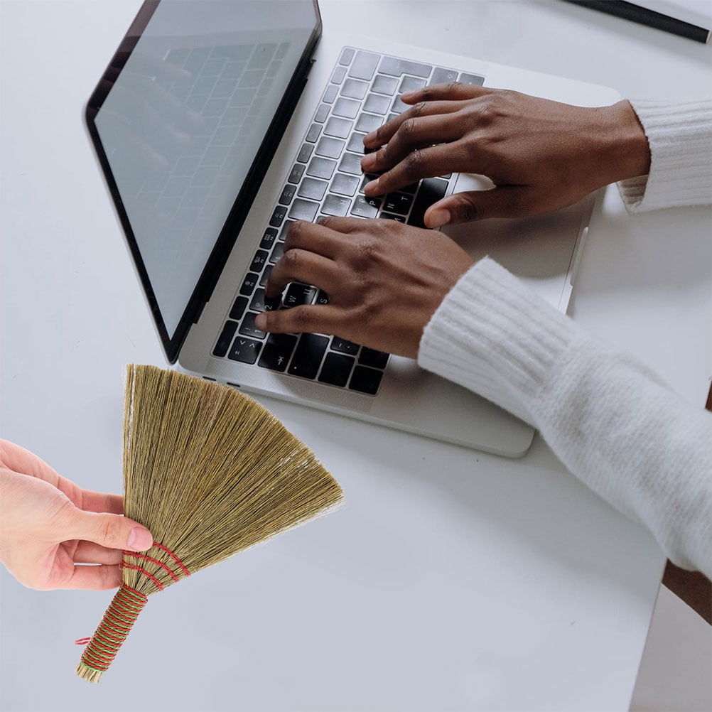 LIFKOME MLINS Kitchen Cleaning Broom Mini Desk Broom Palm Broomstick ...