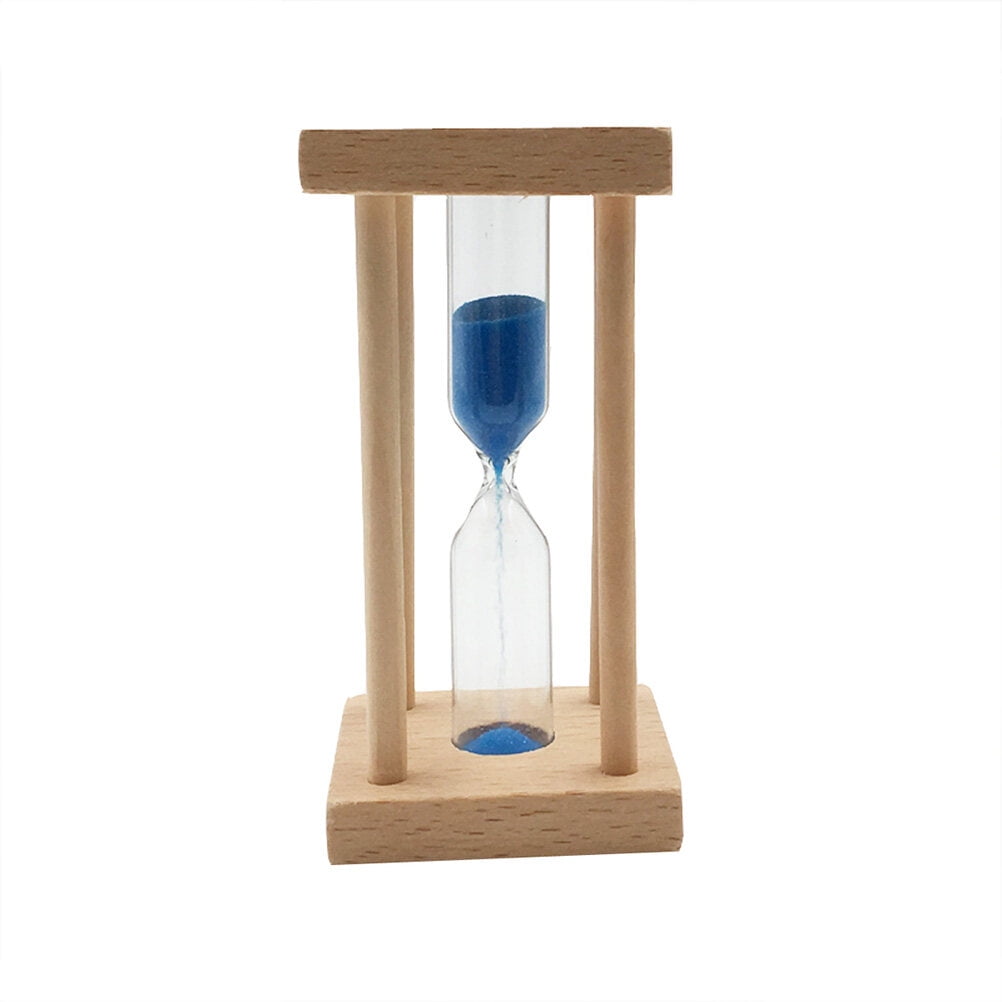 LIFKOME Mini Hourglass Timers Blue Sand Glass Wooden 1.8X1.8X3.5in Time ...