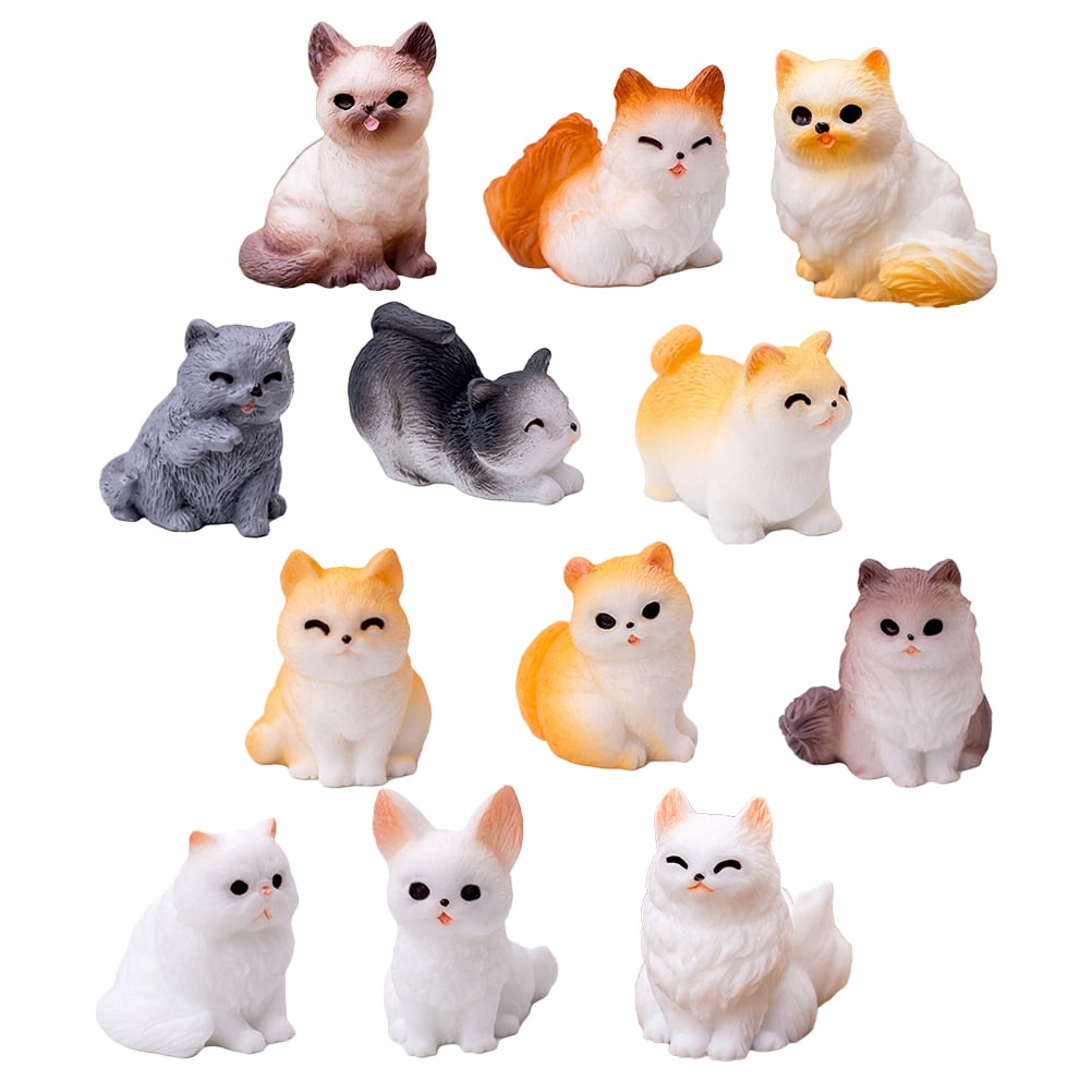 LIFKOME Mini Resin Cat Figurines 12Pcs Adorable Cat Decorations for ...