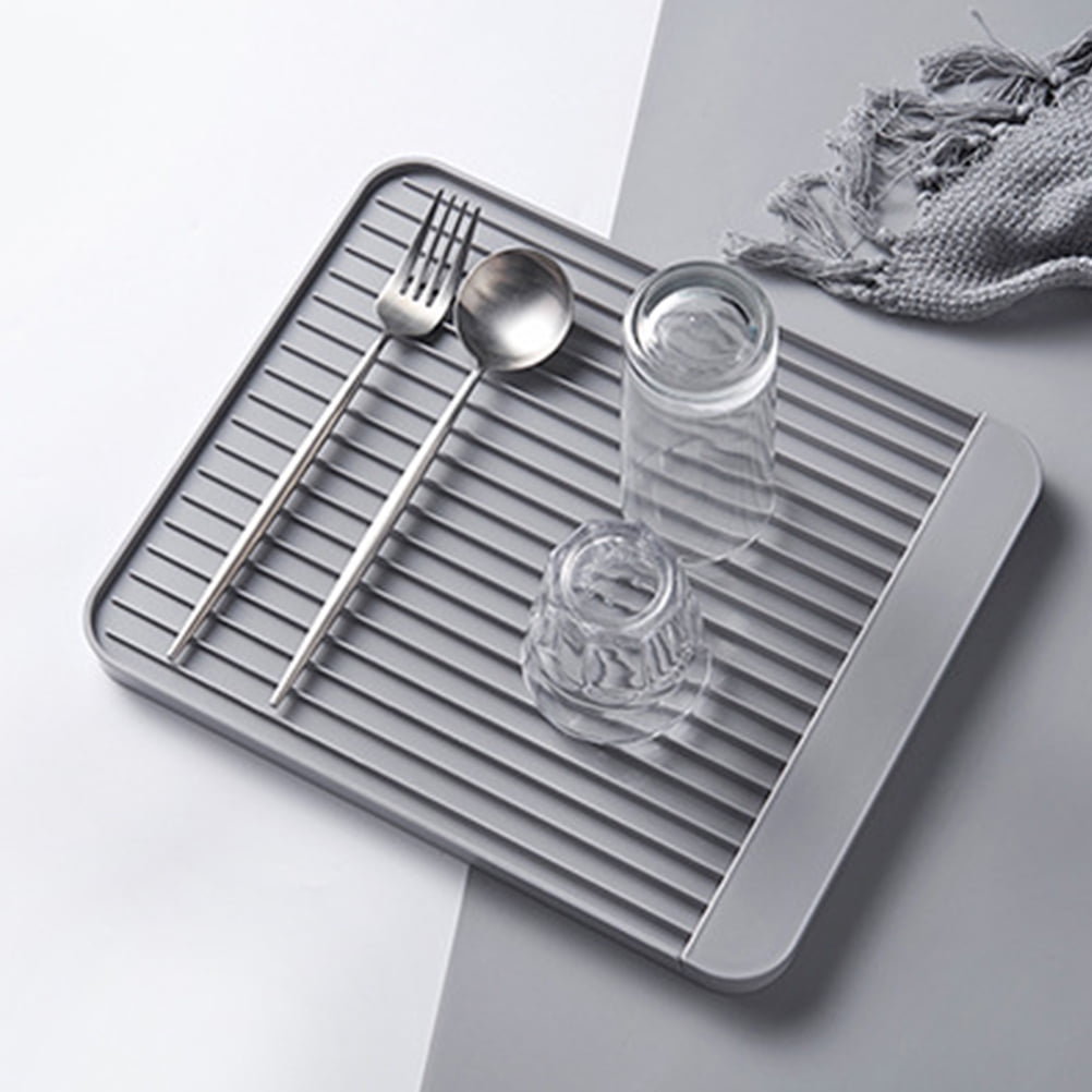 LIFKOME Multifunctional Draining Board with Dish Drying Mat in Light ...
