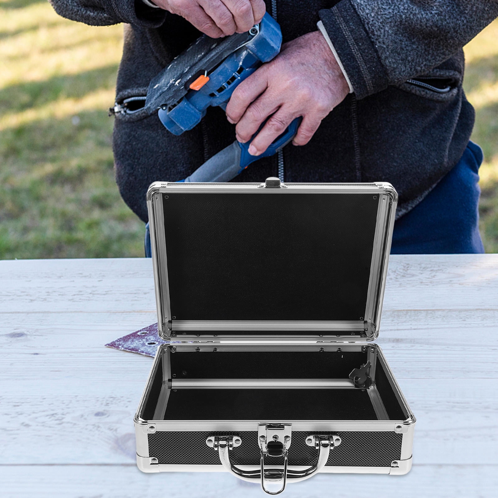 LIFKOME Portable Aluminum Alloy Tool Box with Safe Lock Multifunctional ...