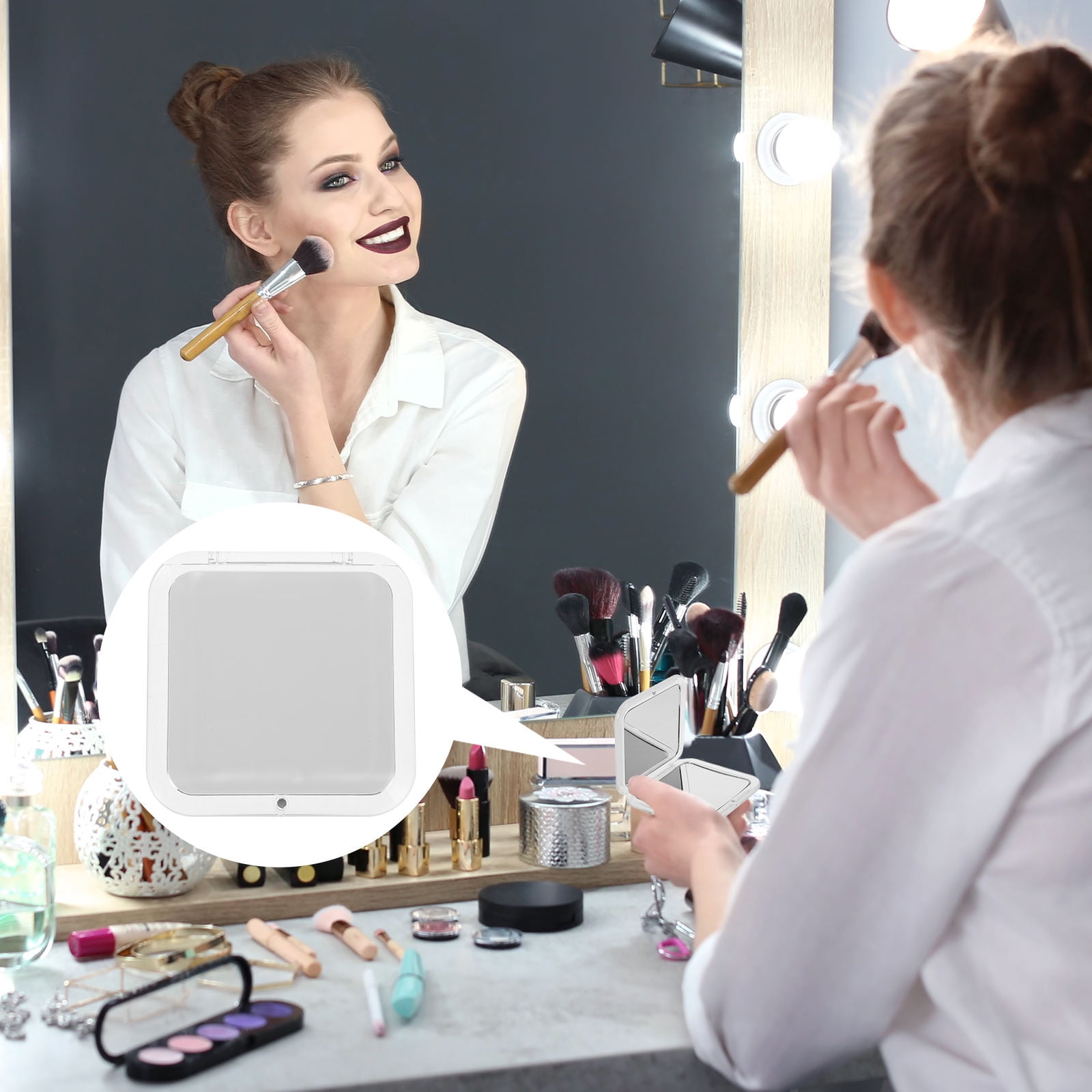 LIFKOME Portable Travel Handheld Mirror with Magnification 15X Compact ...
