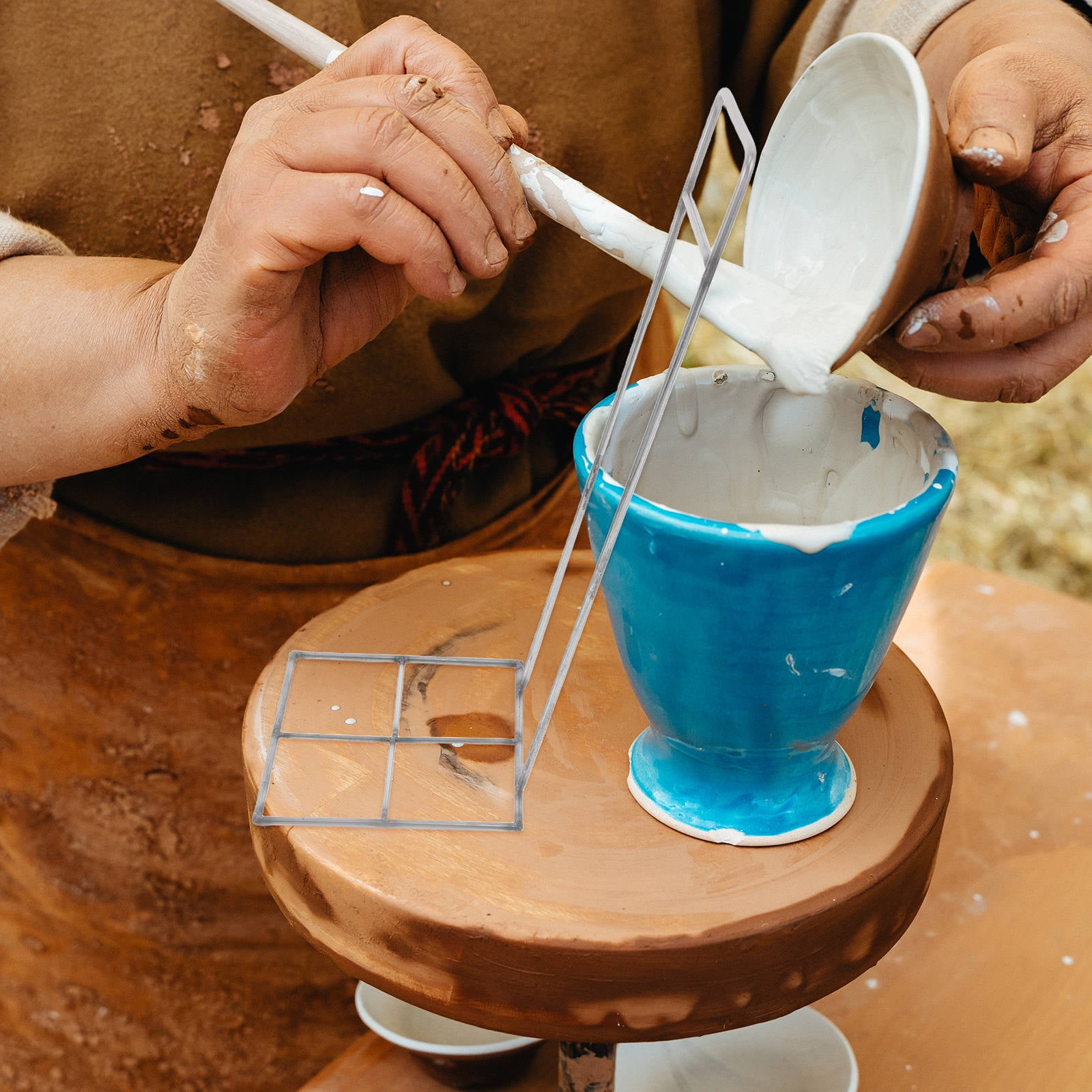 LIFKOME Pottery Glaze Tools Set Stainless Steel Dipping Tongs Glazing Hammer Ceramic Glaze Clip ...