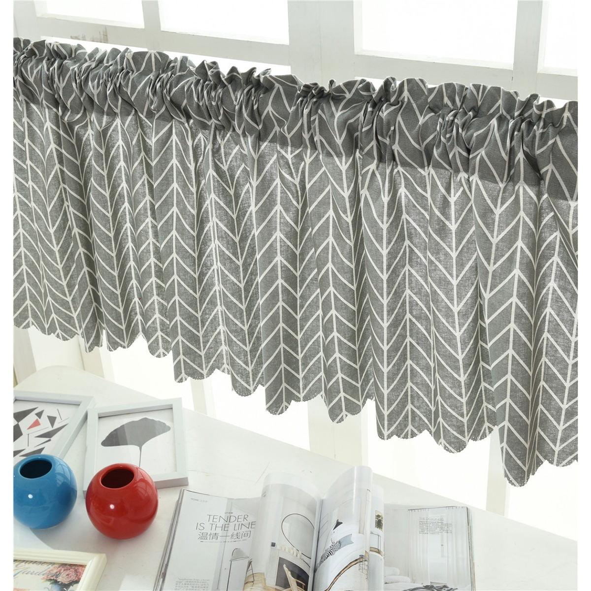LIFKOME Quiet Cozy Short Kitchen Window Curtains 1Set for Home Decor in ...