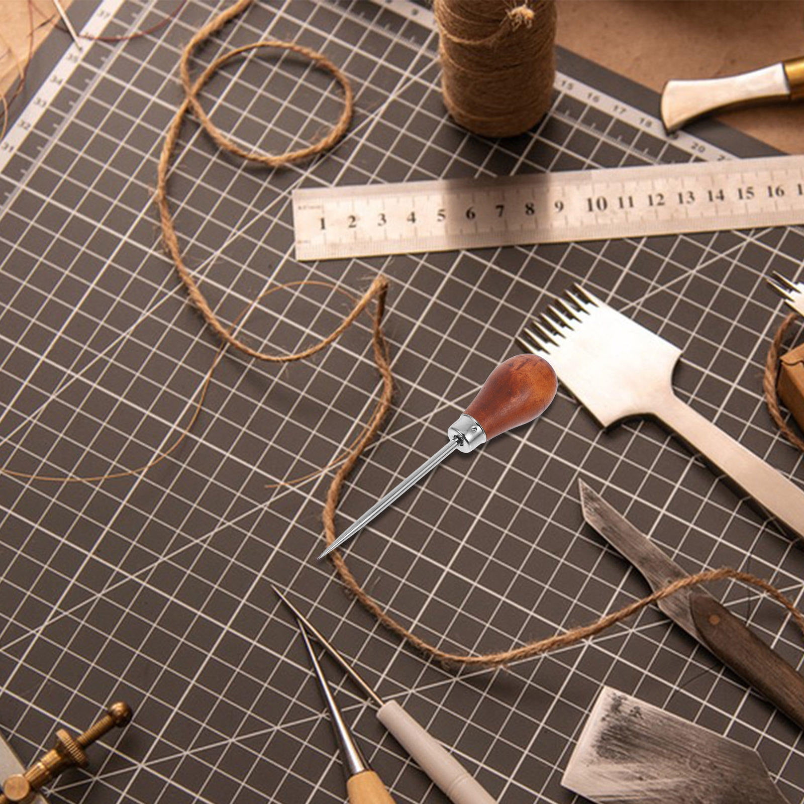 LIFKOME Raindrops Wooden Handle Scratch Awl Tool for DIY Bookbinding ...