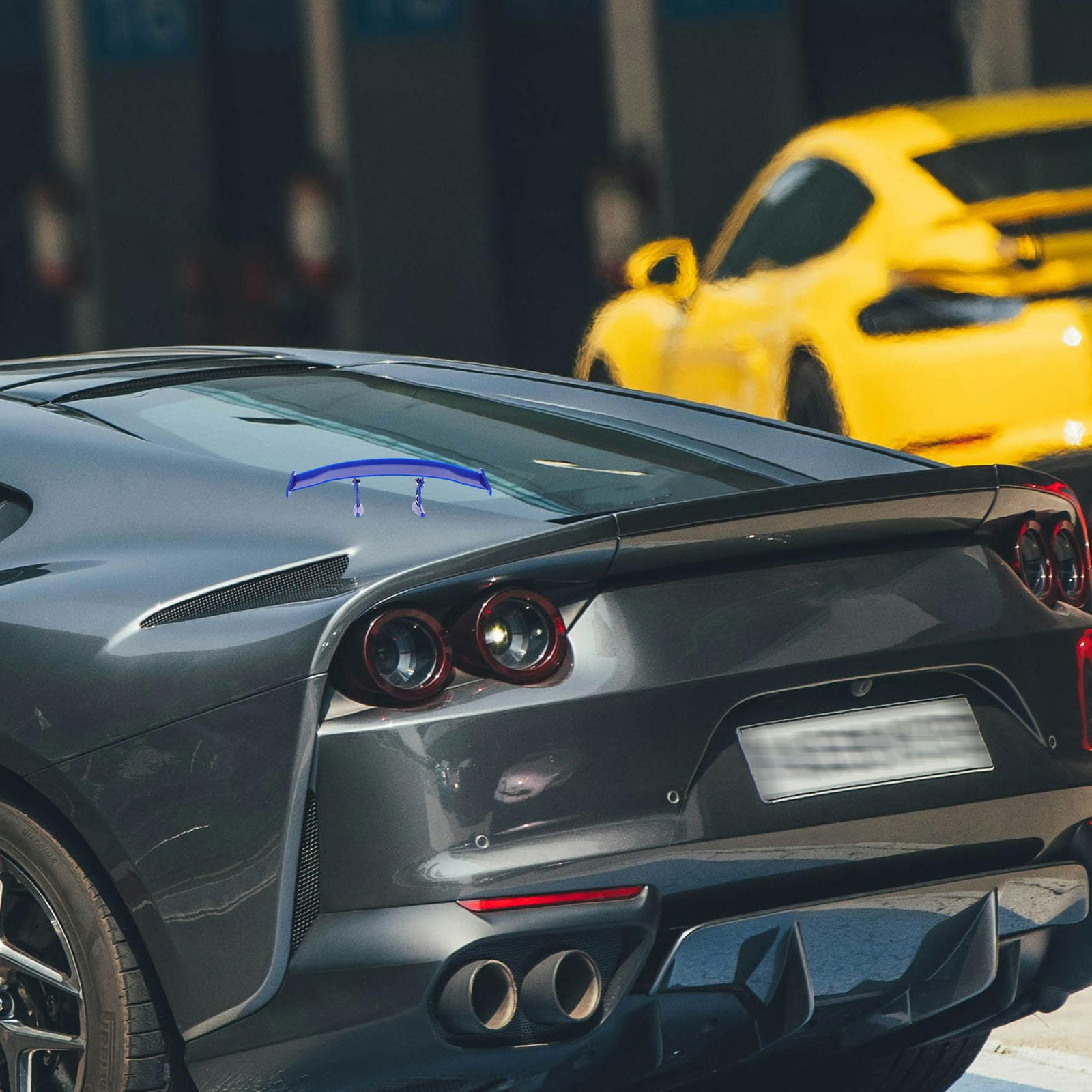 LIFKOME Rear Spoiler Wing 1 Set 6.88X1.18X0.39In Abs Blue Mini Trunk ...