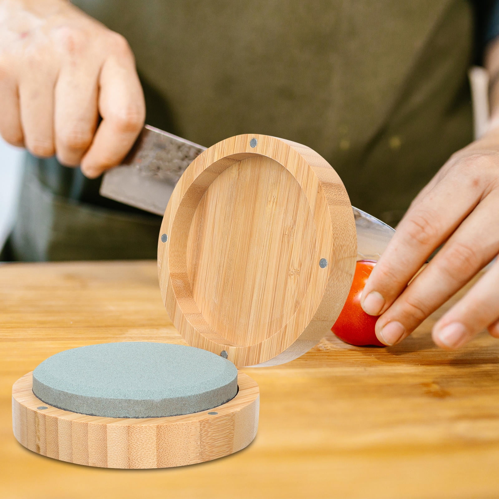 LIFKOME Round Double-Sided Sharpening Stone Kit with White Corundum ...