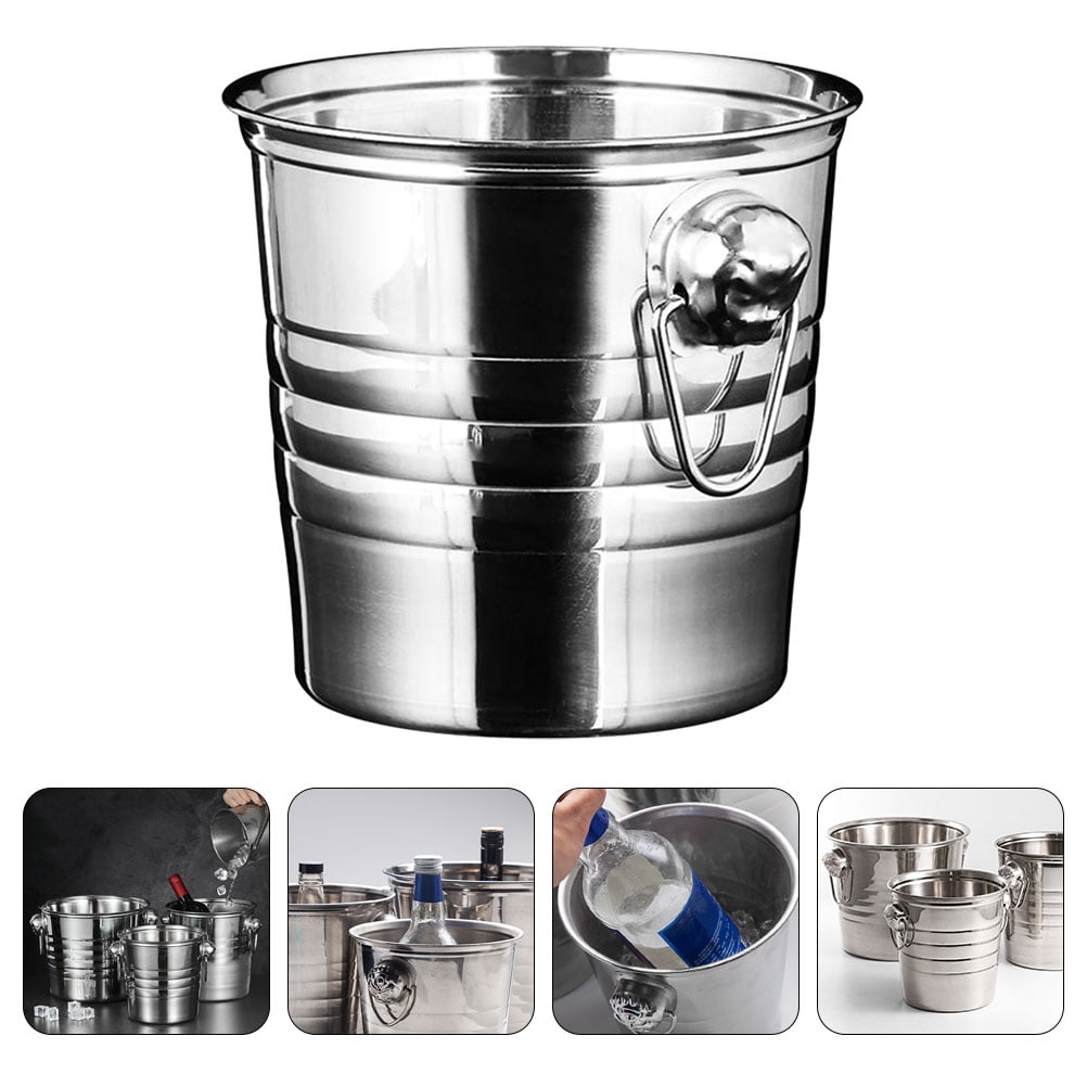 LIFKOME Round Ice Storage Bucket 1Pcs for Home Party Use with Stainless ...