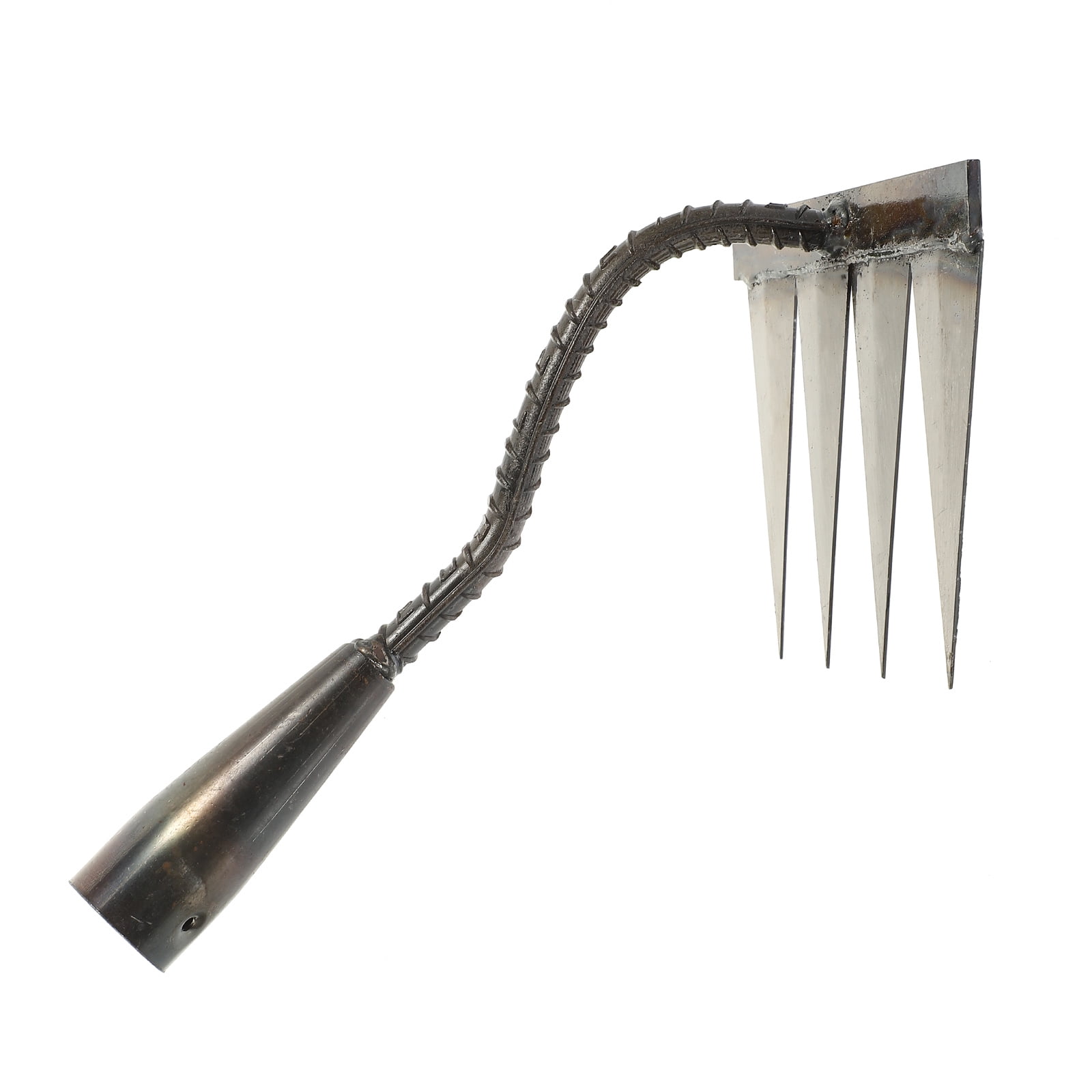 LIFKOME Silver Steel Garden Rake for Efficient Soil Loosening and ...
