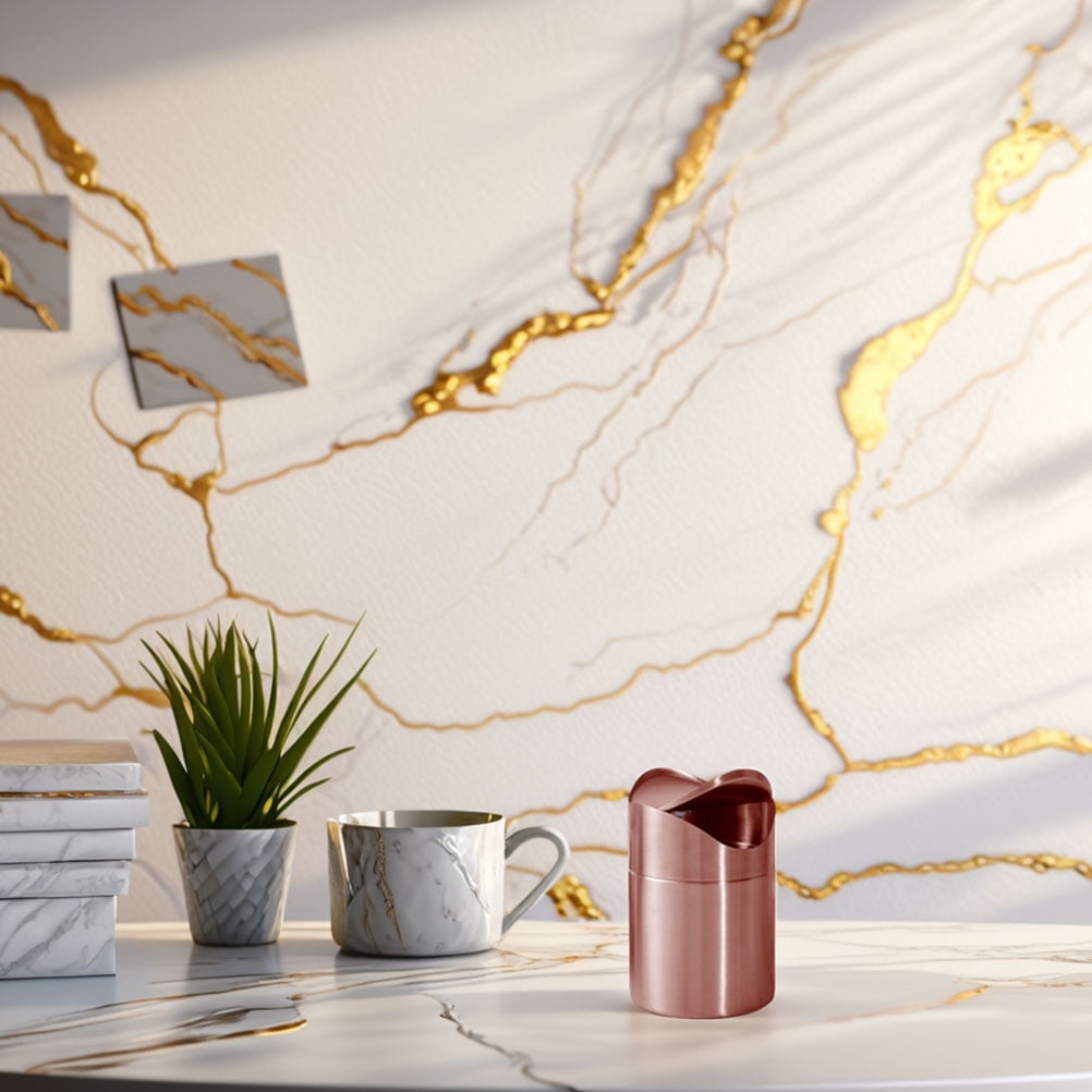 LIFKOME Small Countertop Trash Can With Press Lid Waste Container For ...