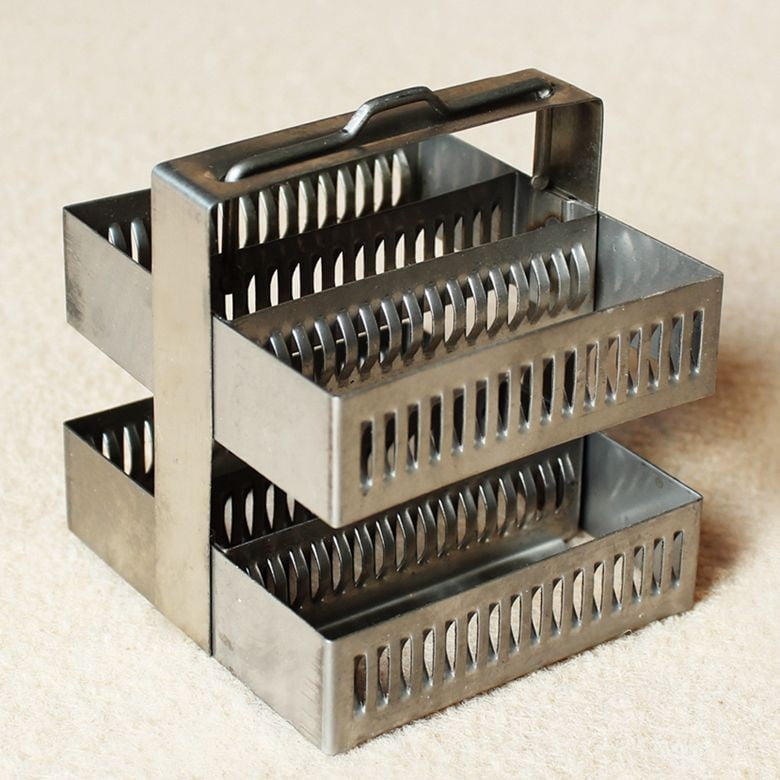 LIFKOME Stainless Steel Microscope Slides Storage Rack Efficient ...