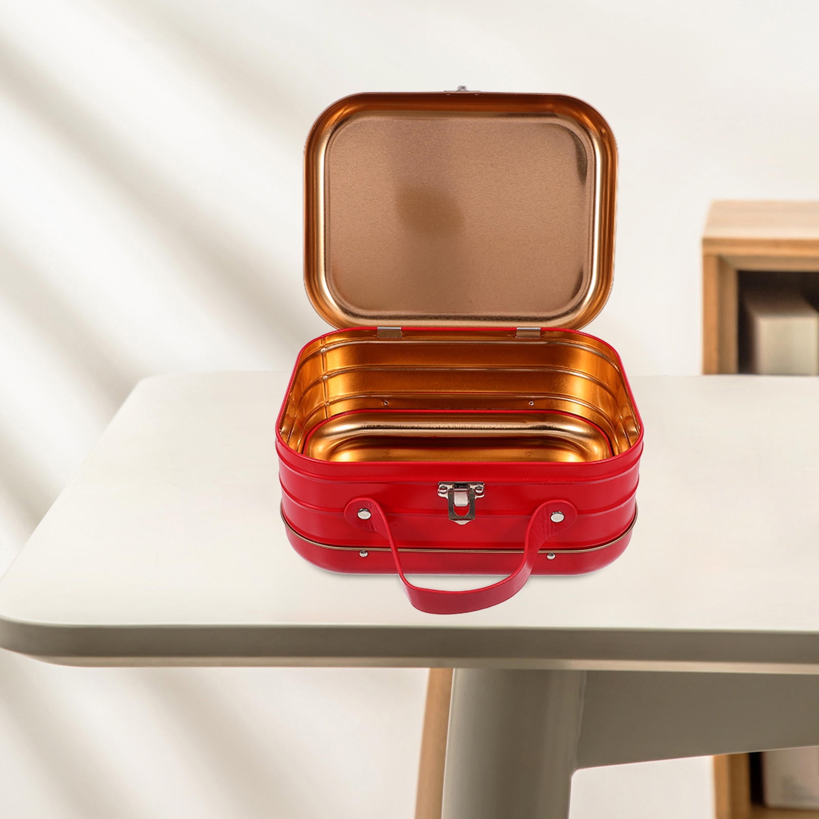 LIFKOME Tinplate Suitcase Candy Box Trinket Box Jewelry Storage Case ...