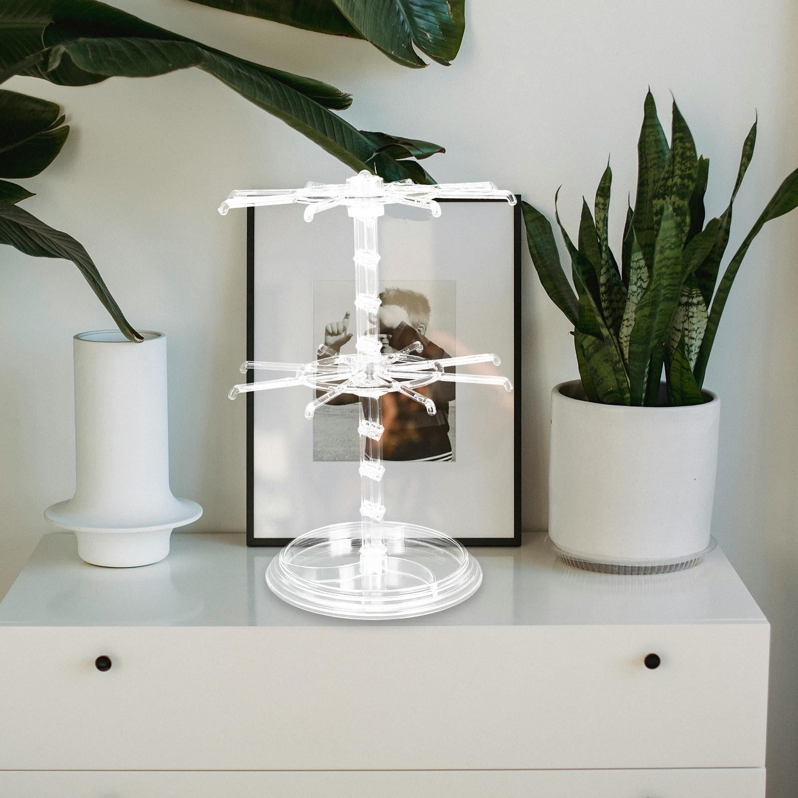 LIFKOME Transparent Plastic Rotating Keychain Display Rack for Storage ...