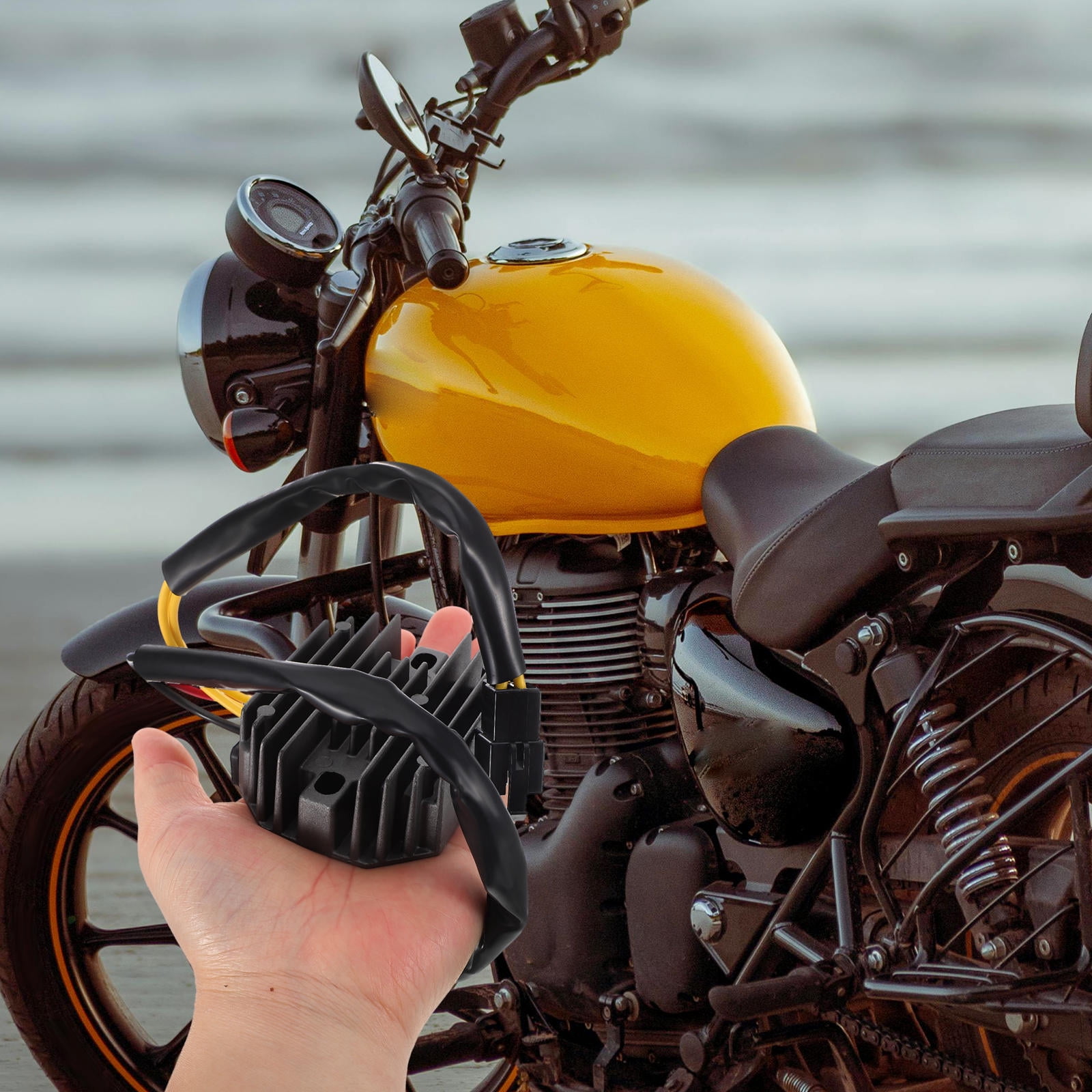 LIFKOME Voltage Stabilizer for Motorcycle Regulator Rectifier Black ...
