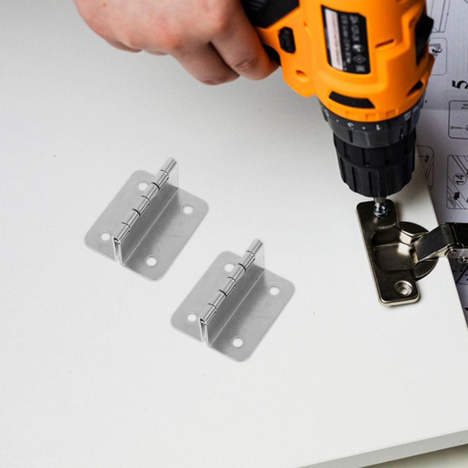 LIFKOME WORGEOUS 4pcs 4 Hole Flip Folding Hinges for Cabinets Stainless ...