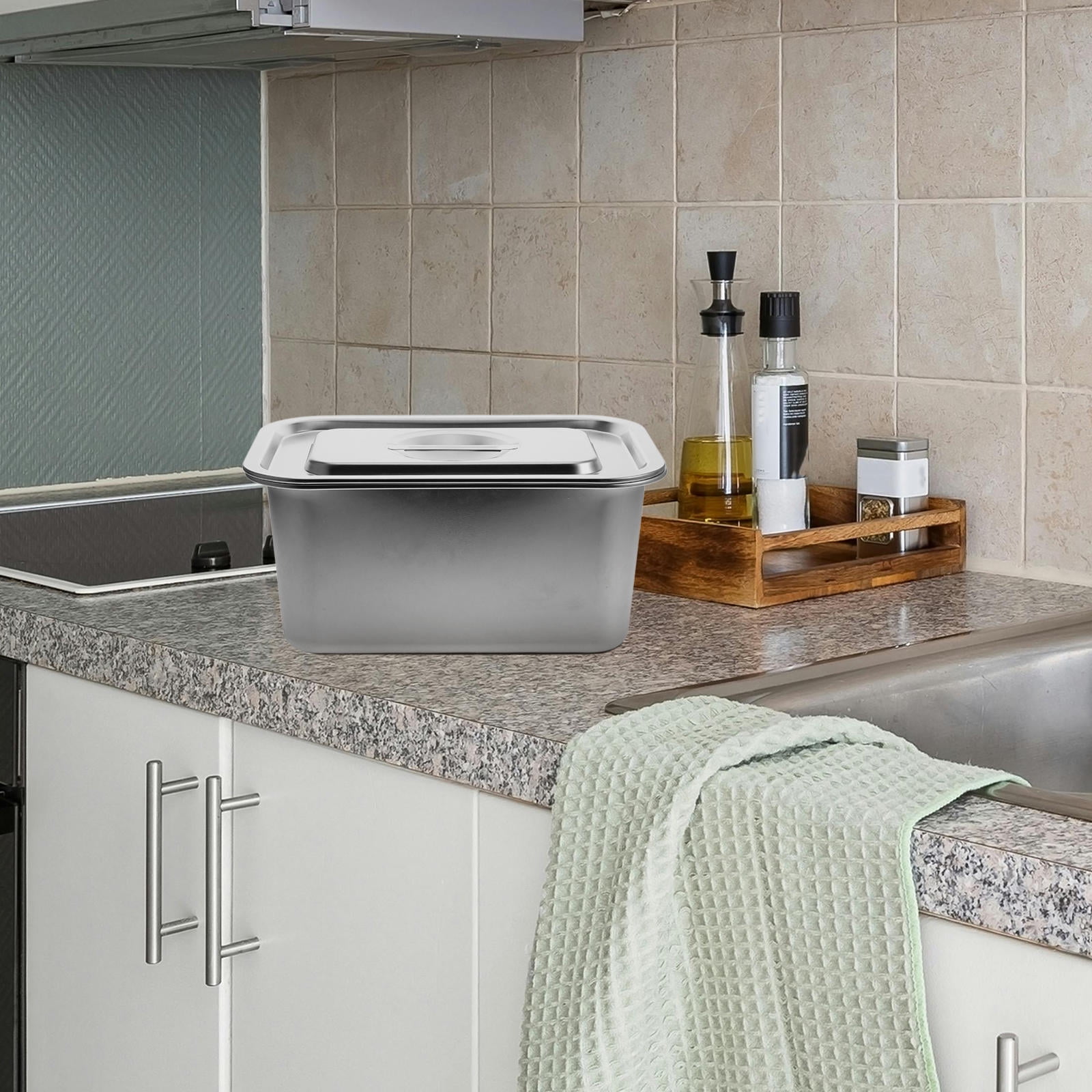 LIFKOME WORGEOUS Indoor Kitchen Countertop Compost Bin Small Food Waste ...