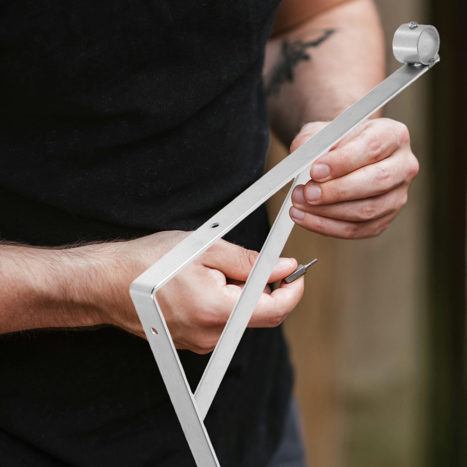 LIFKOME Wall Mount Stainless Steel Closet Rod Brackets Shelf Brackets ...