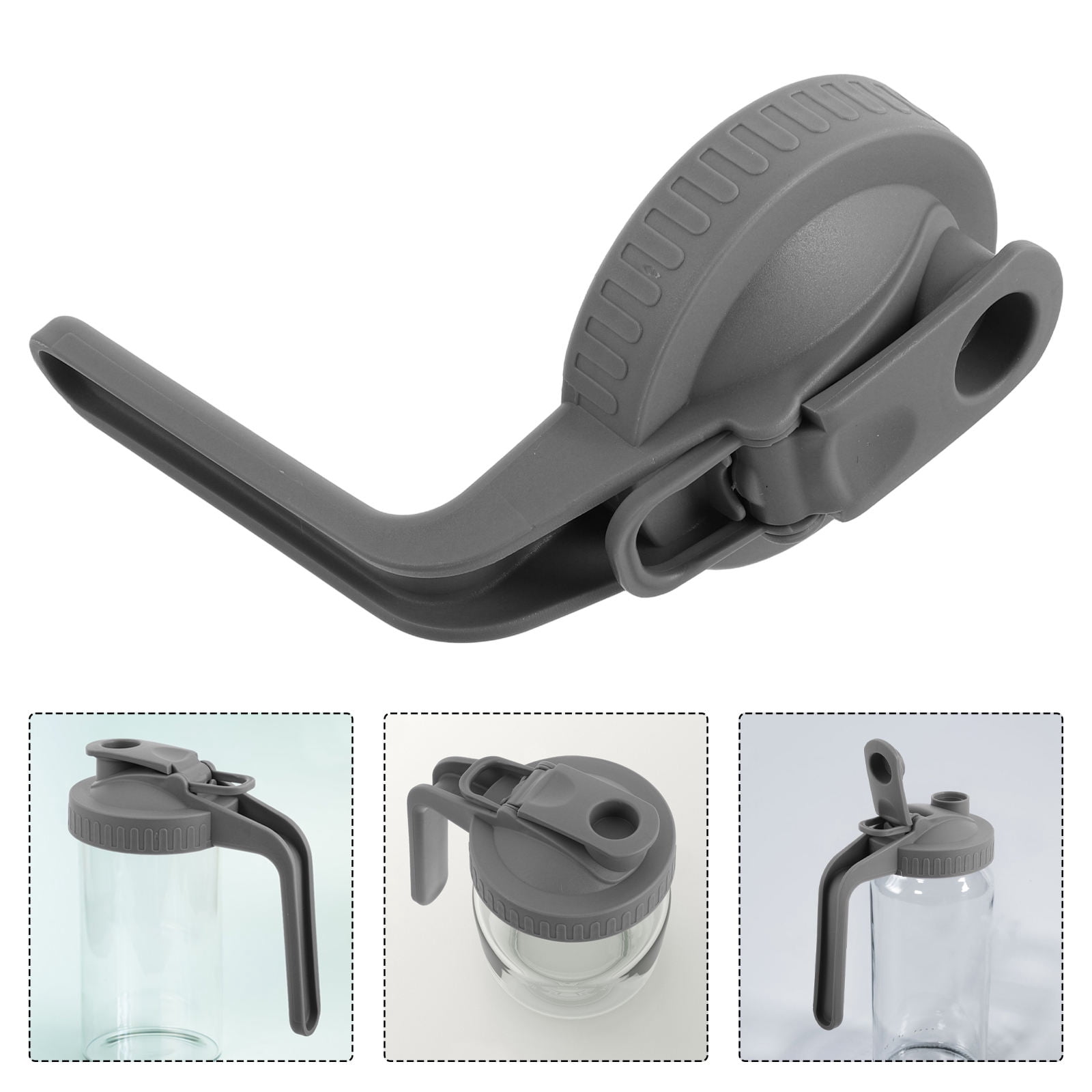 LIFKOME Wide Mouth Plastic Jar Lid with DripFree Pour Spout Grey Color ...