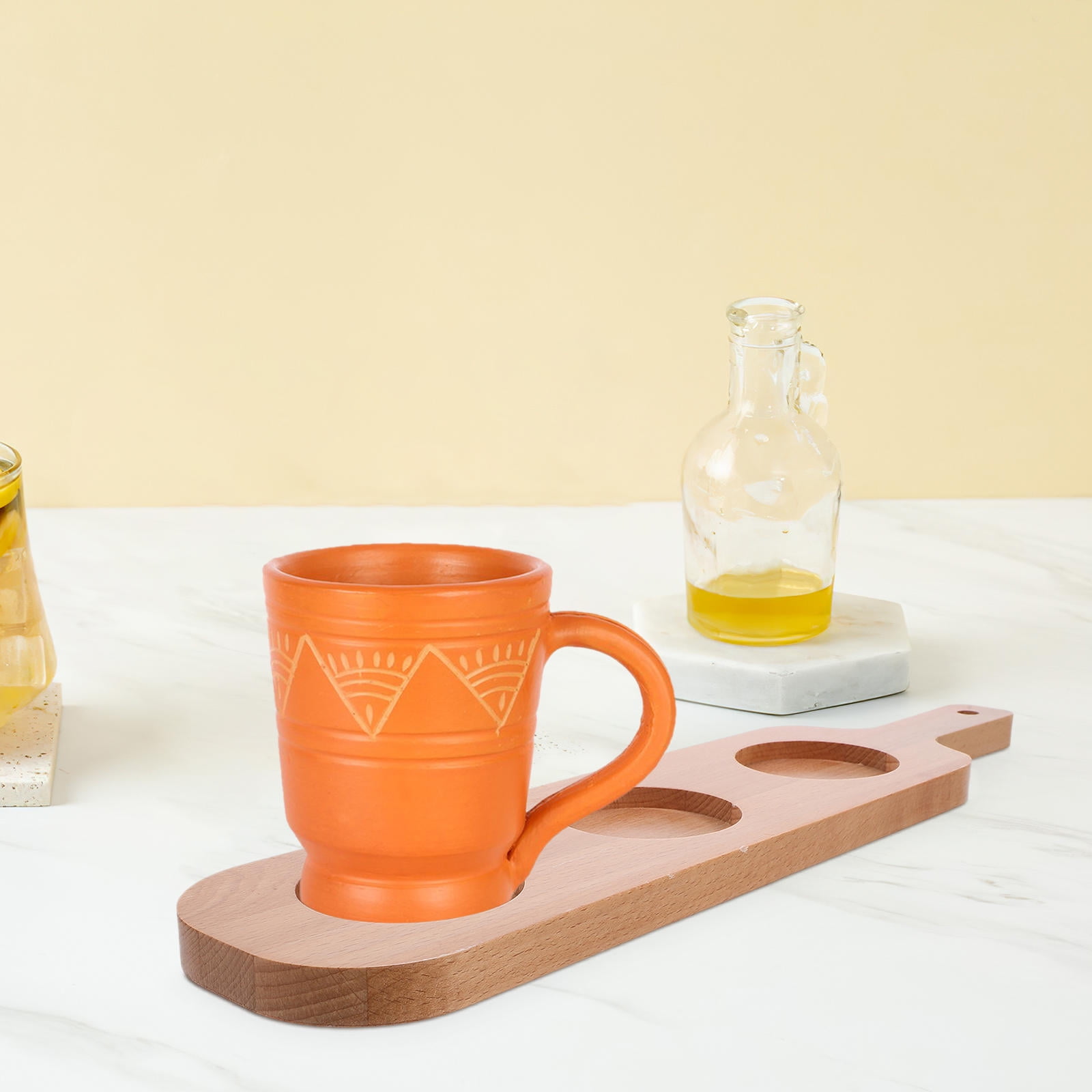 LIFKOME Wooden Beer Flight Board with Handle for Efficient Drink ...