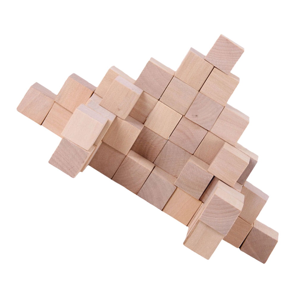 LIFKOME Worgeous 50pcs Blank Wooden Blocks for Crafting Building Baby ...