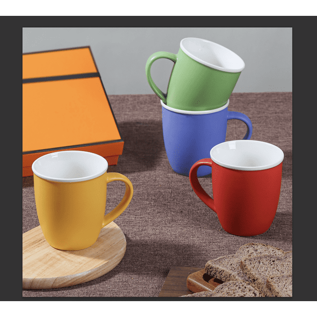 LIFVER 19 Oz Colorful Ceramic Coffee Mug Set of 4, Large Porcelain ...