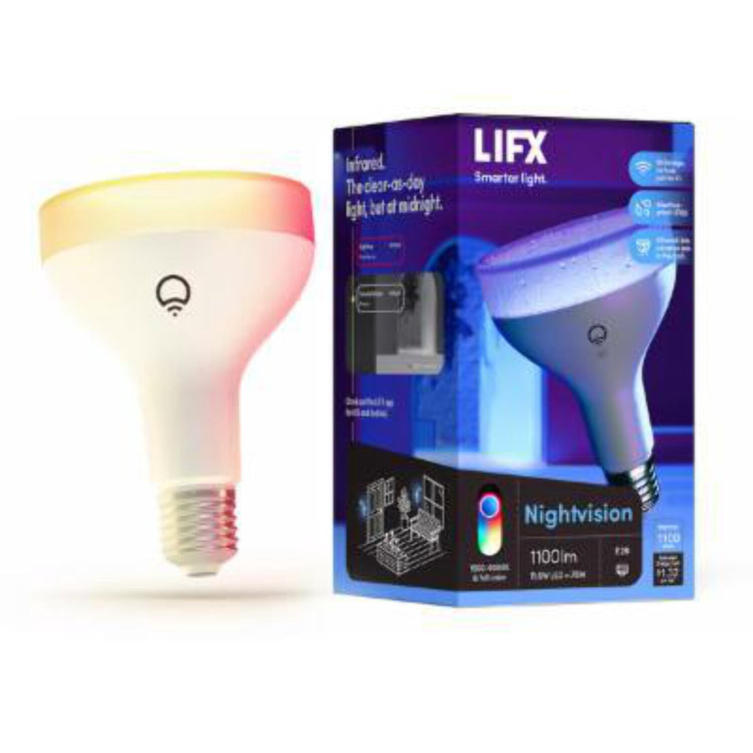 LIFX 75-Watt Equivalent BR30 RGB Multi-Color Smart Wi-Fi E26 LED Light ...