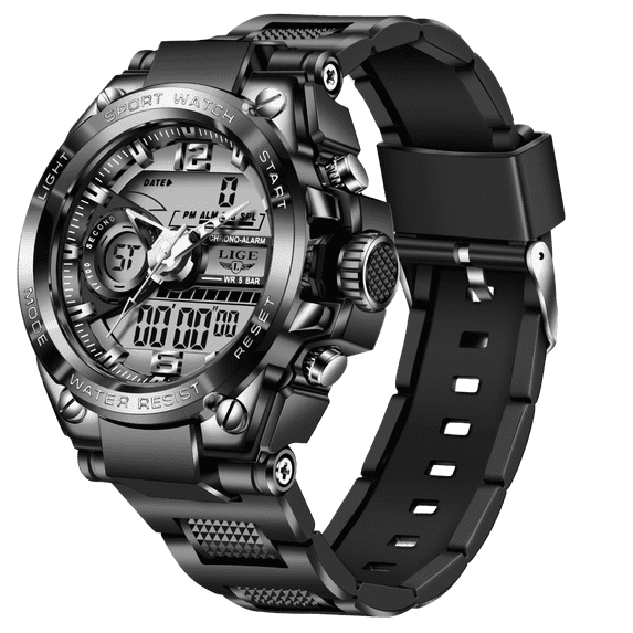 LIGE LG8922 Waterproof Men's Sports Digital Watch with Stopwatch, Alarm ...