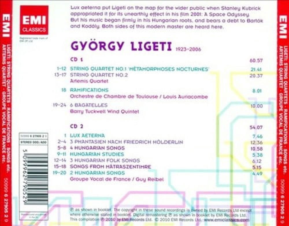 LIGETI: STRING QUARTETS NOS. 1 & 2; LUX AETERNA; RAMIFICATIONS ...