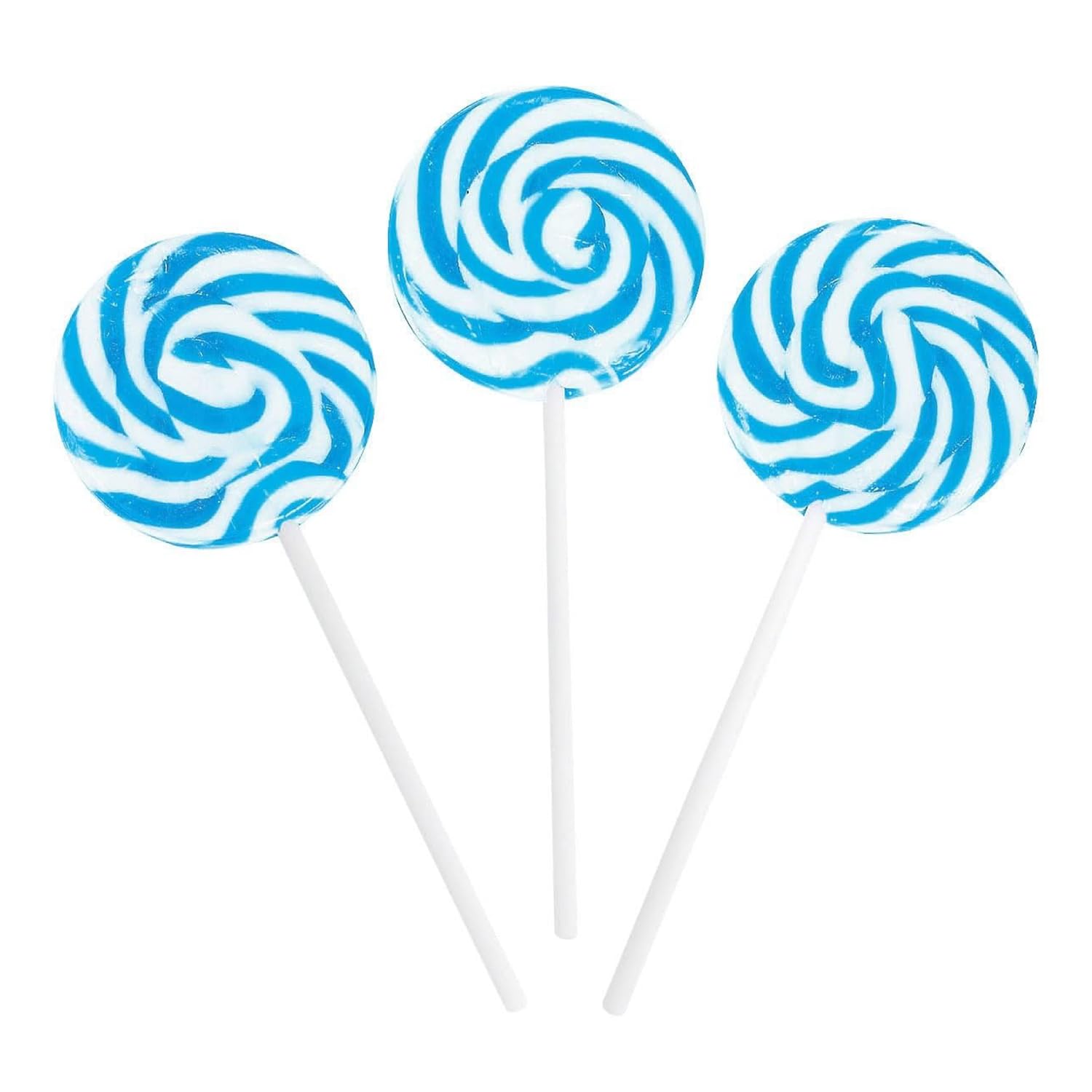 LIGHT BLUE SWIRL LOLLIPOPS AKF18 - 24 SUCKERS INDIVIDUALLY WRAPPED - 2 ...