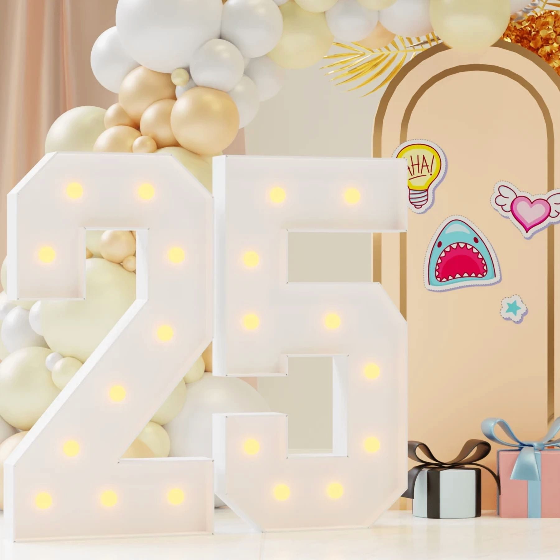 LIGHT PARTY Light Up Numbers 4FT, Number Combination Light Up Sign ...