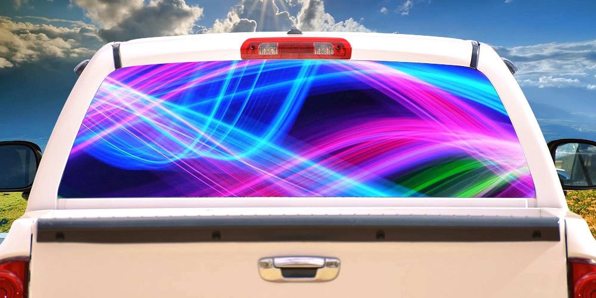 LIGHT WAVES Rear Window Graphic back truck decal suv view thru vinyl ...