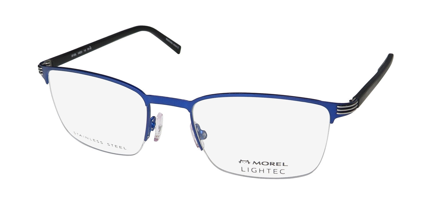 LIGHTEC 30129L HALF-RIM STAINLESS STEEL PLASTIC TEMPLES EYEGLASS FRAME ...