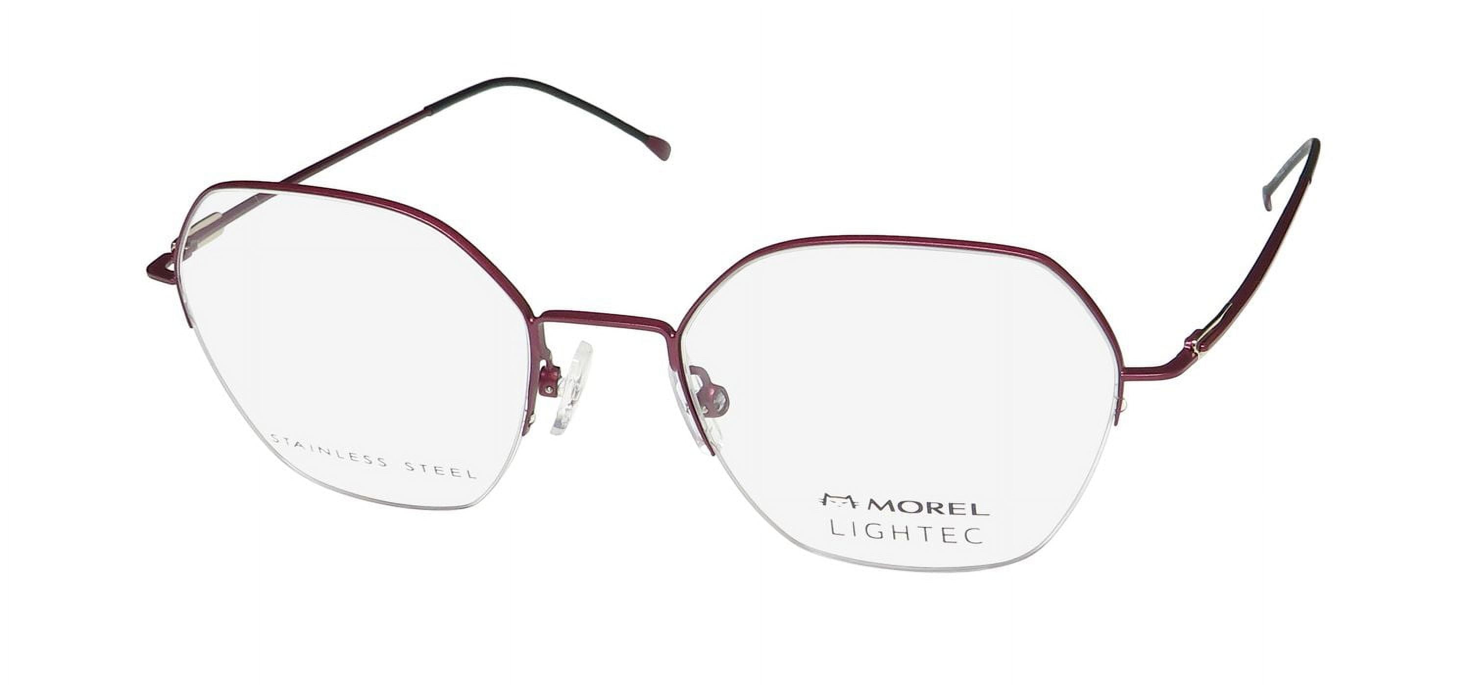 LIGHTEC 30153L MADE IN FRANCE HALF-RIMLESS OVERSIZED LENS EYEGLASS ...