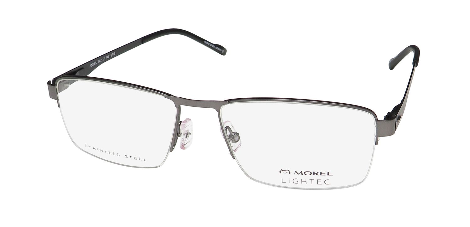 LIGHTEC 30296S EYEGLASS FRAME/GLASSES STAINLESS STEEL HALF-RIMLESS ...
