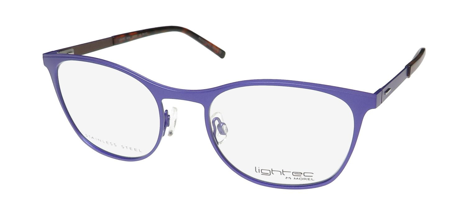 LIGHTEC 8258L CAT EYE EYEGLASS FRAME/EYEWEAR STAINLESS STEEL METAL FULL ...