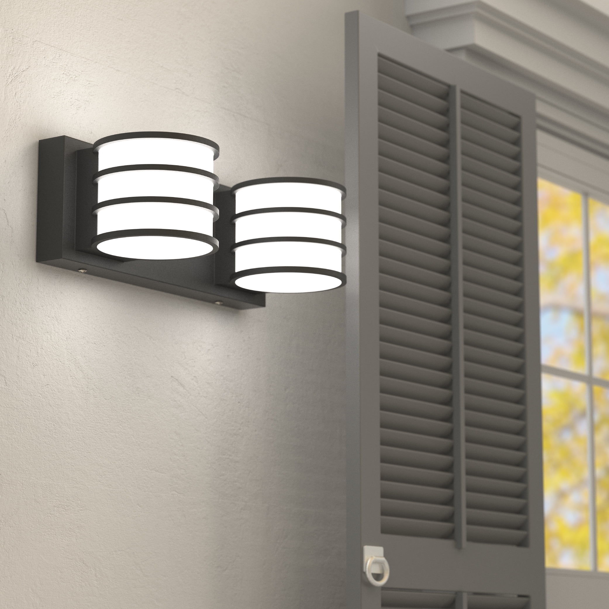 LIGHTINN 2-Light Bathroom Vanity Light Modern Acrylic Black LED ...