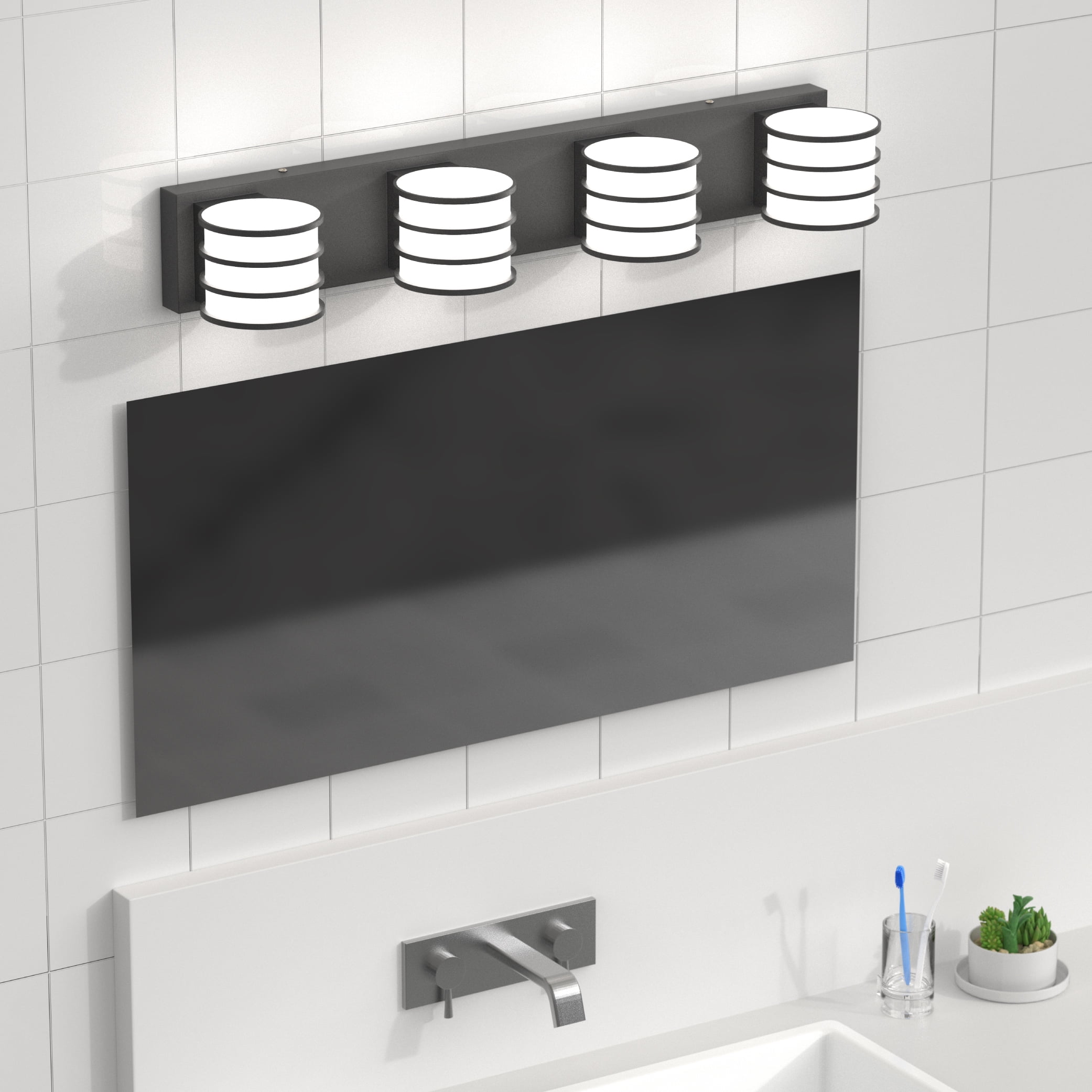 LIGHTINN 4-Light Bathroom Vanity Light Modern Acrylic LED Bathroom ...