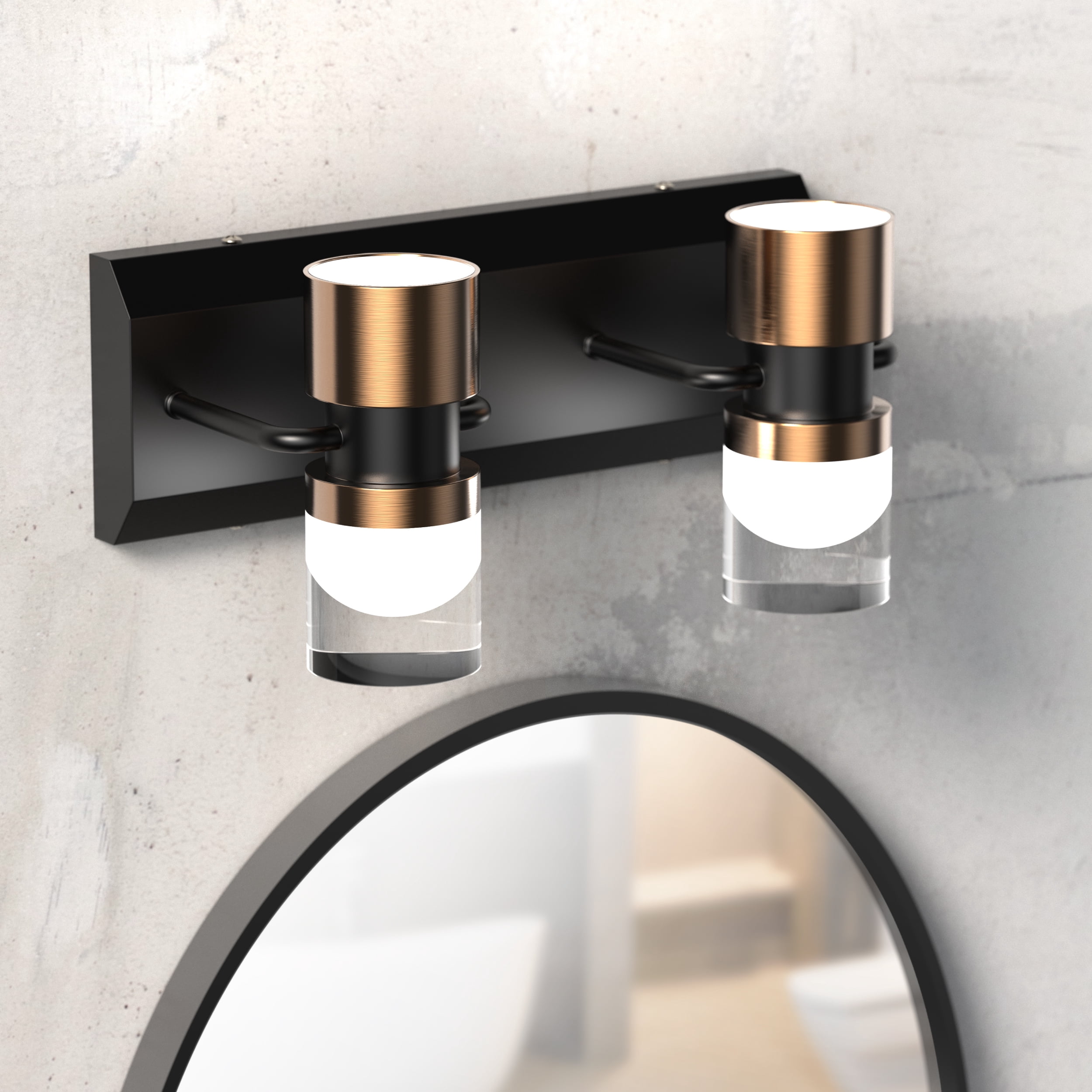 LIGHTINN Bathroom Light Fixtures Dimmable LED Vanity Lights Crystal ...